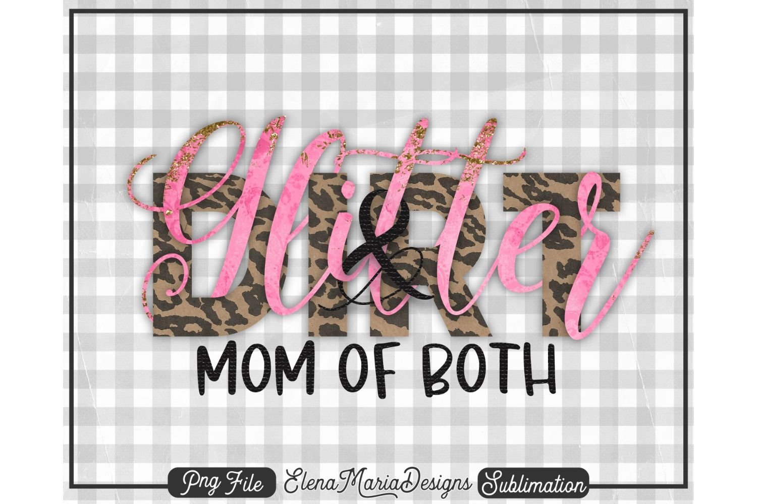 Mom Of Both Leopard Sublimation Transfer PNG Clipart (554207 ...