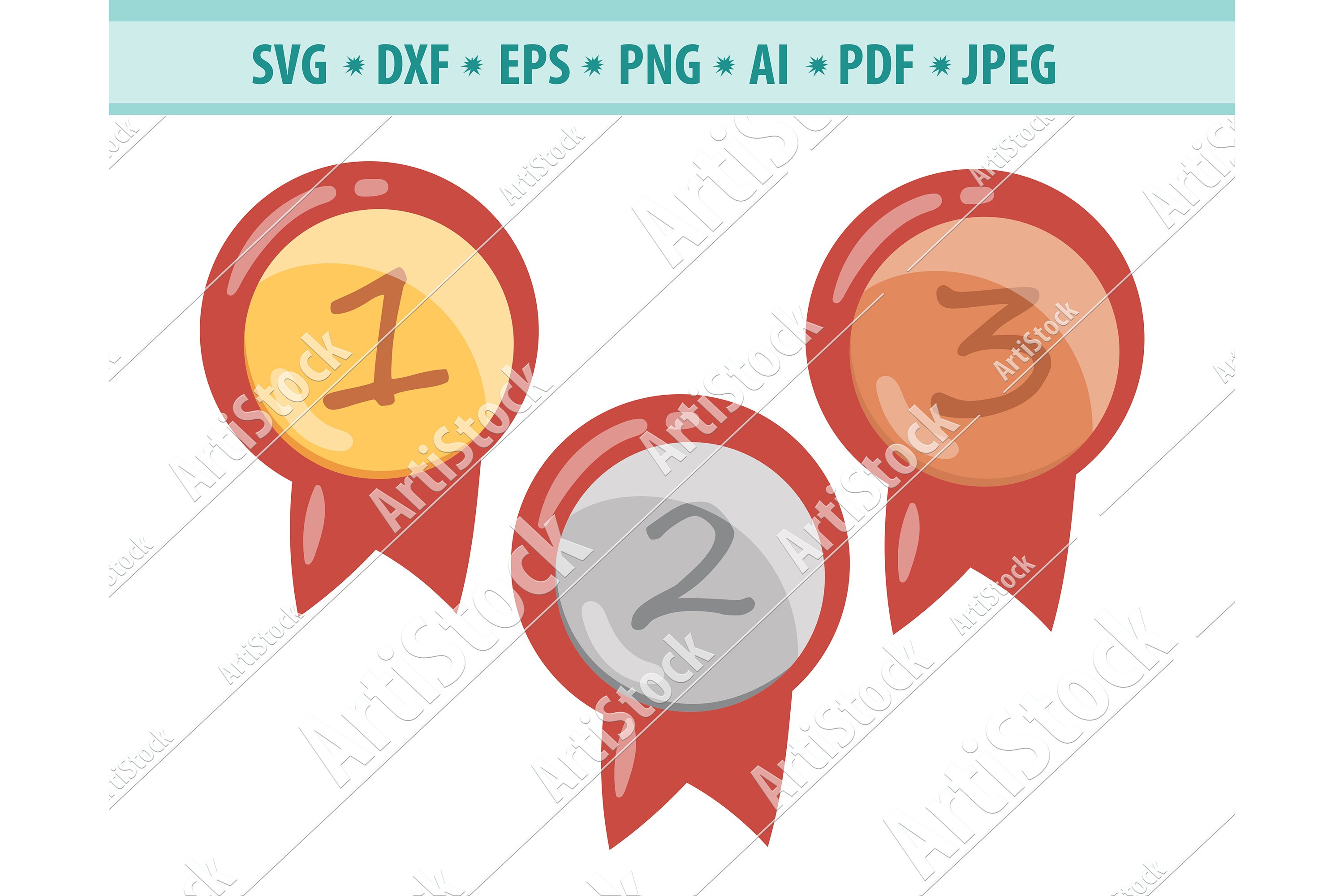 Medal with ribbon Svg, Winner svg, First place Dxf, Eps, Png (465108 ...