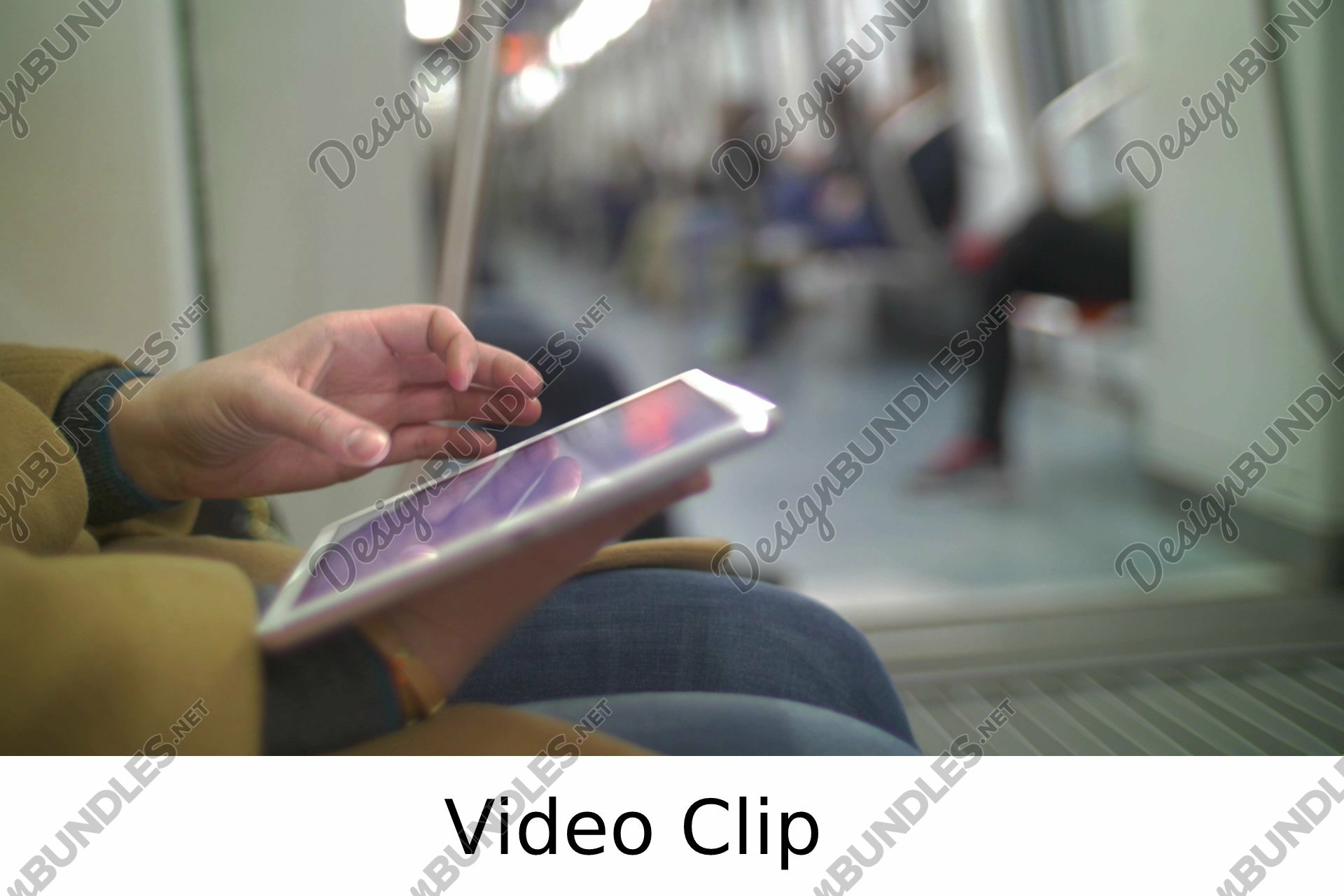 Video: Woman in subway train using tablet PC (1429548) | People ...