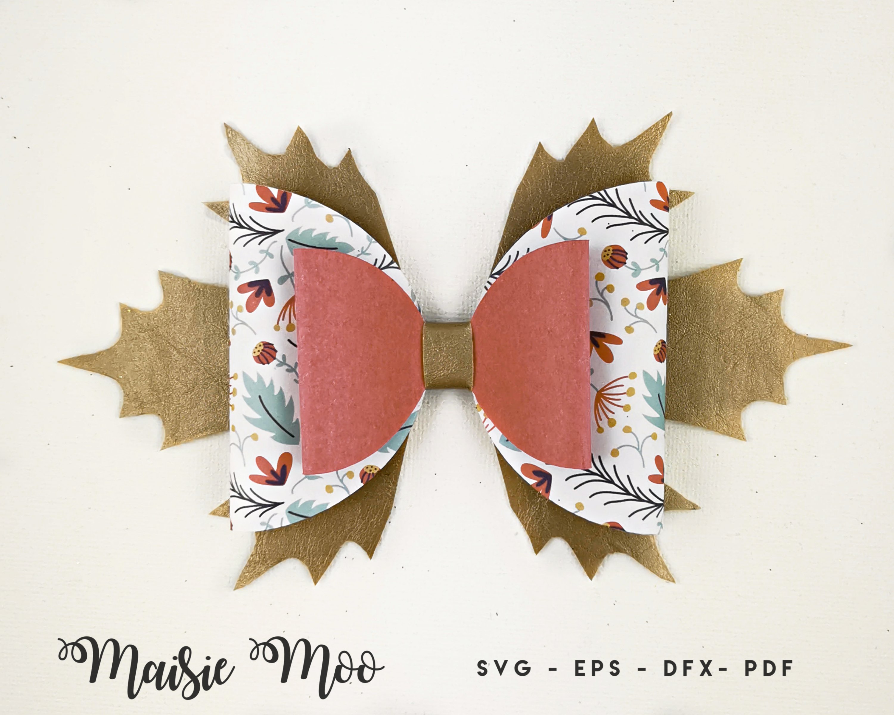 Fall Bow SVG, Harvest Bow Template SVG, Leaf Autumn Hair Bow (921004 ...