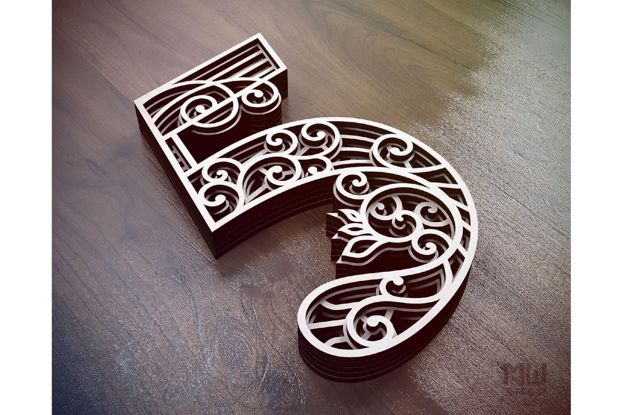 Layered Number 5, Multilayer Number 5 pattern, Number 5 SVG (579621 ...