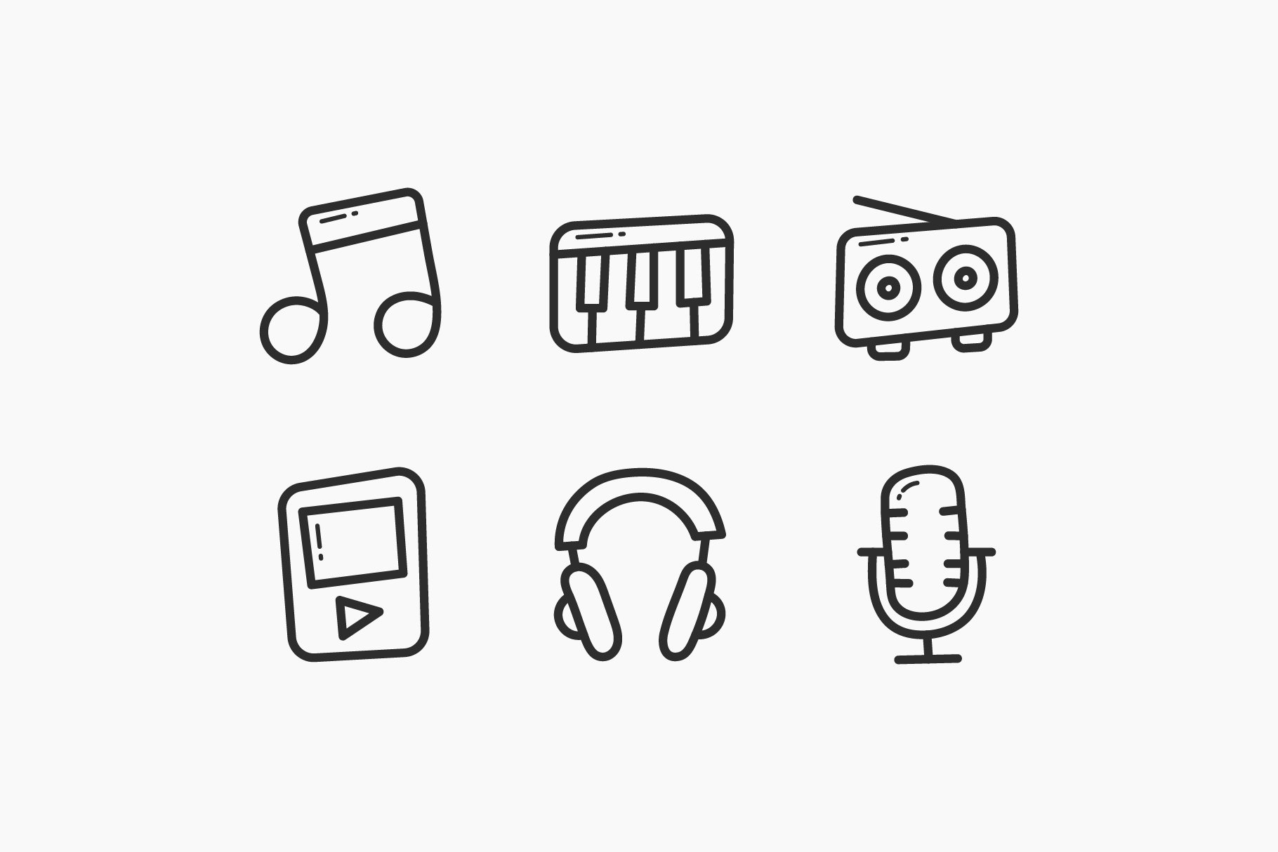Music Hand-Drawn Doodle Icons