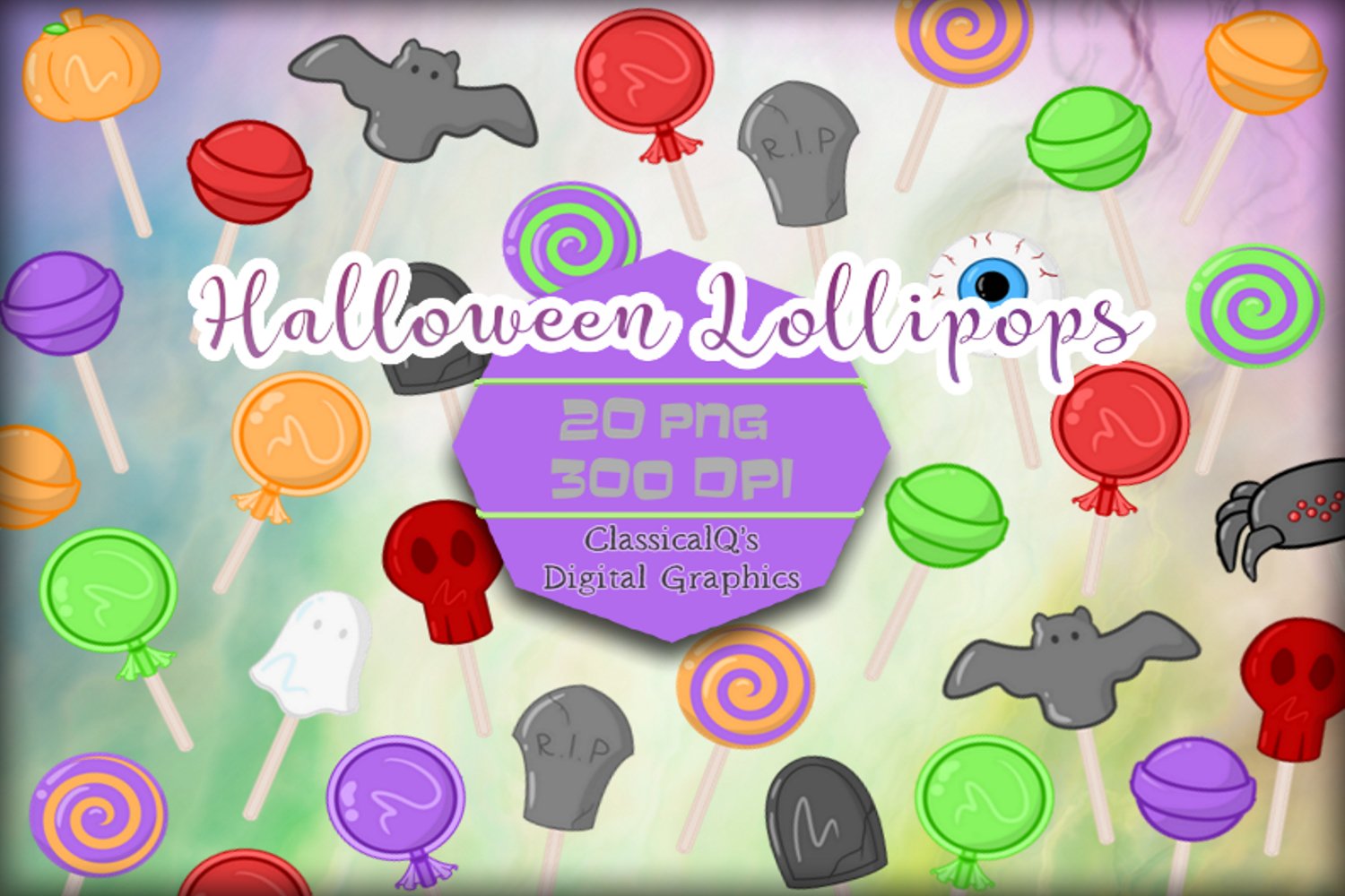 Halloween Lollipops Clip Art (973244) | Elements | Design Bundles