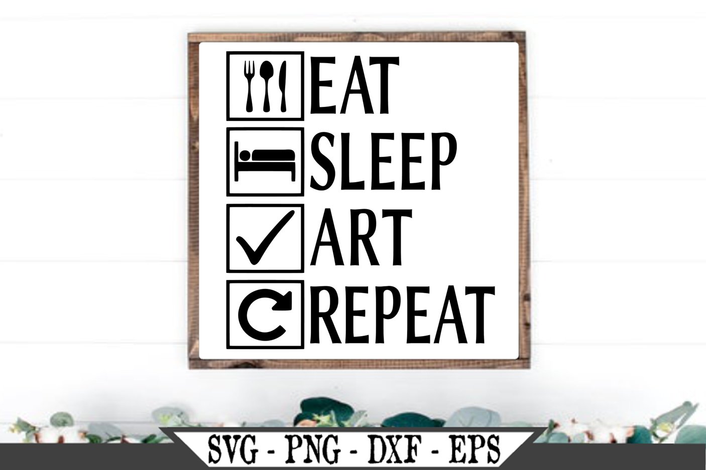 Eat Sleep Art Repeat SVG (477001) | SVGs | Design Bundles