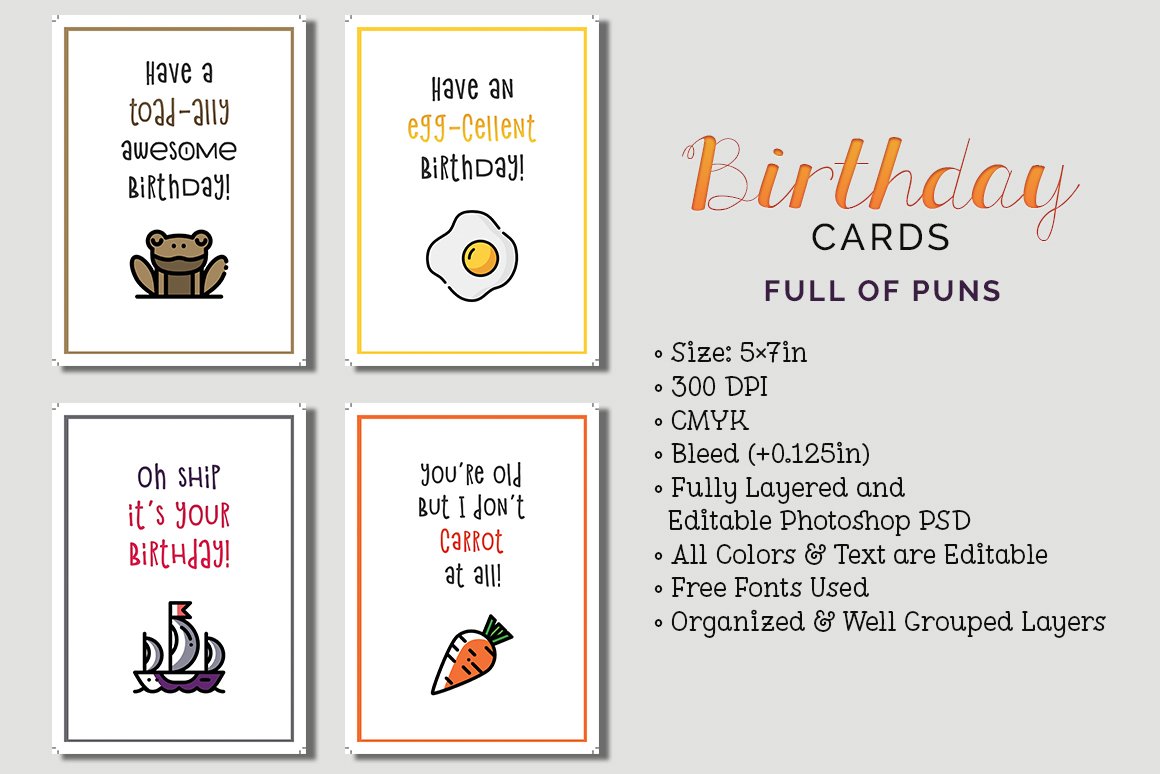 8 Birthday Cards (381783) | Card and Invites | Design Bundles