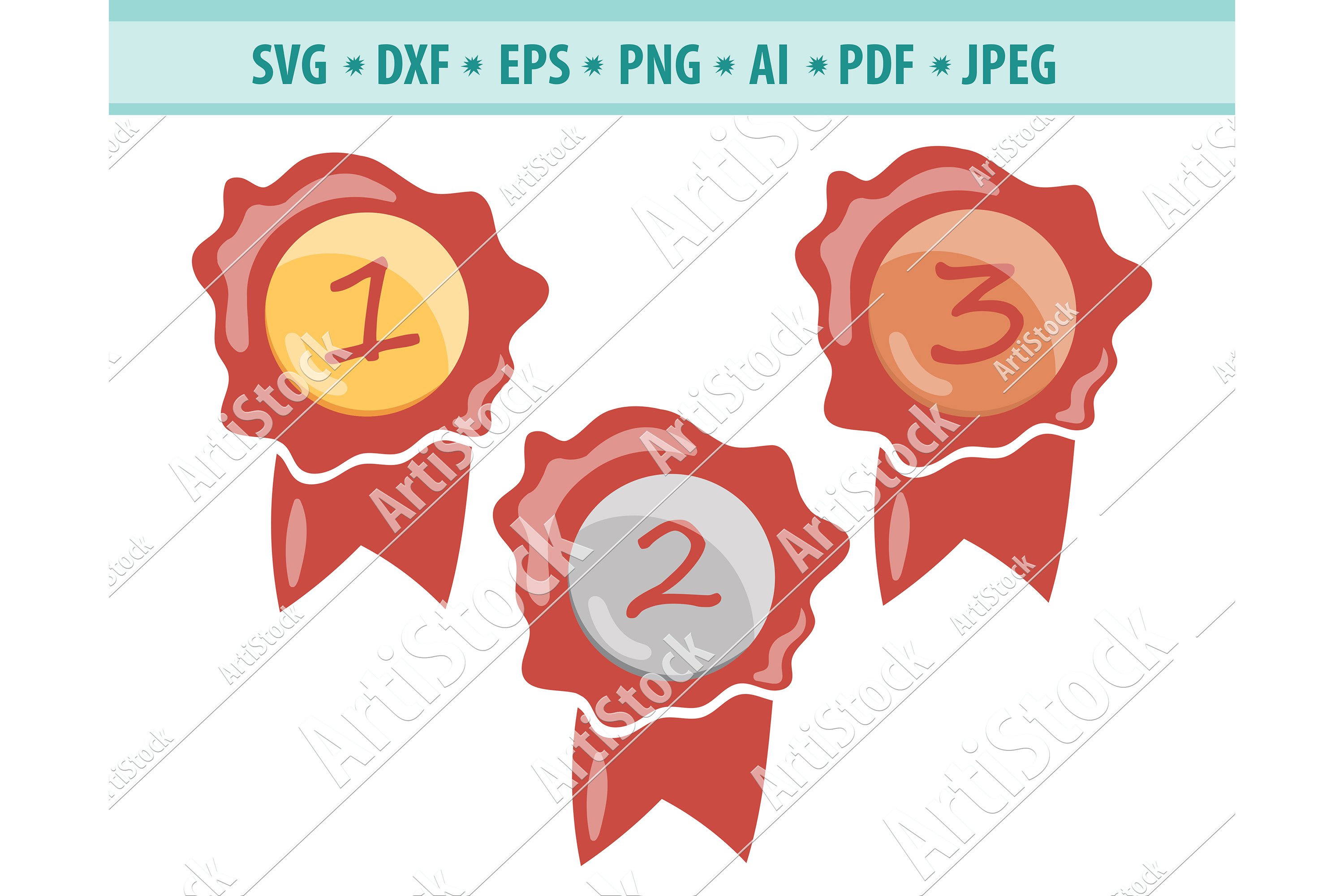 Medal with ribbon Svg, Winner svg, First place Dxf, Eps, Png (465066 ...