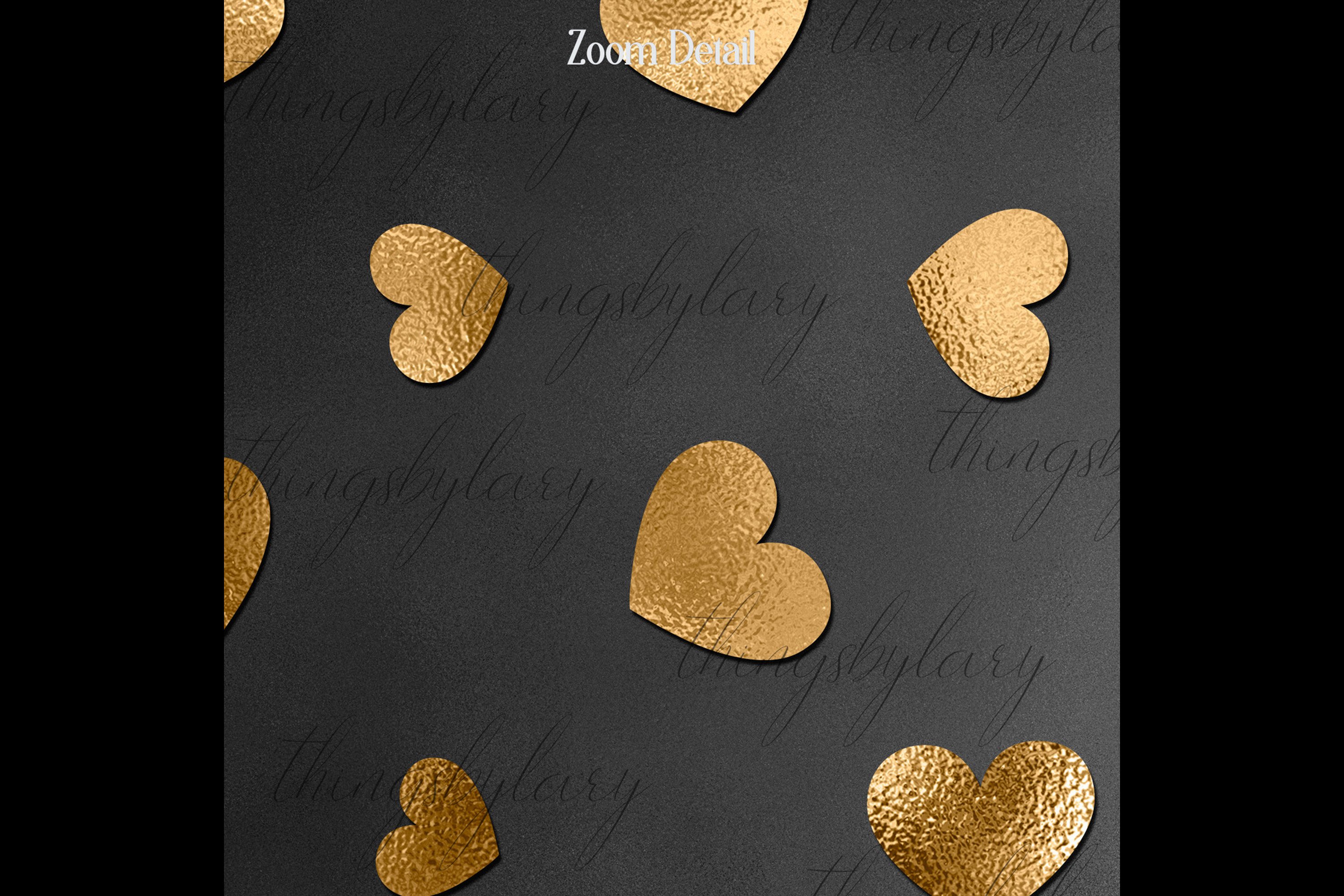 30 Black and Gold Valentine Love Heart Digital Papers Card (189478 ...