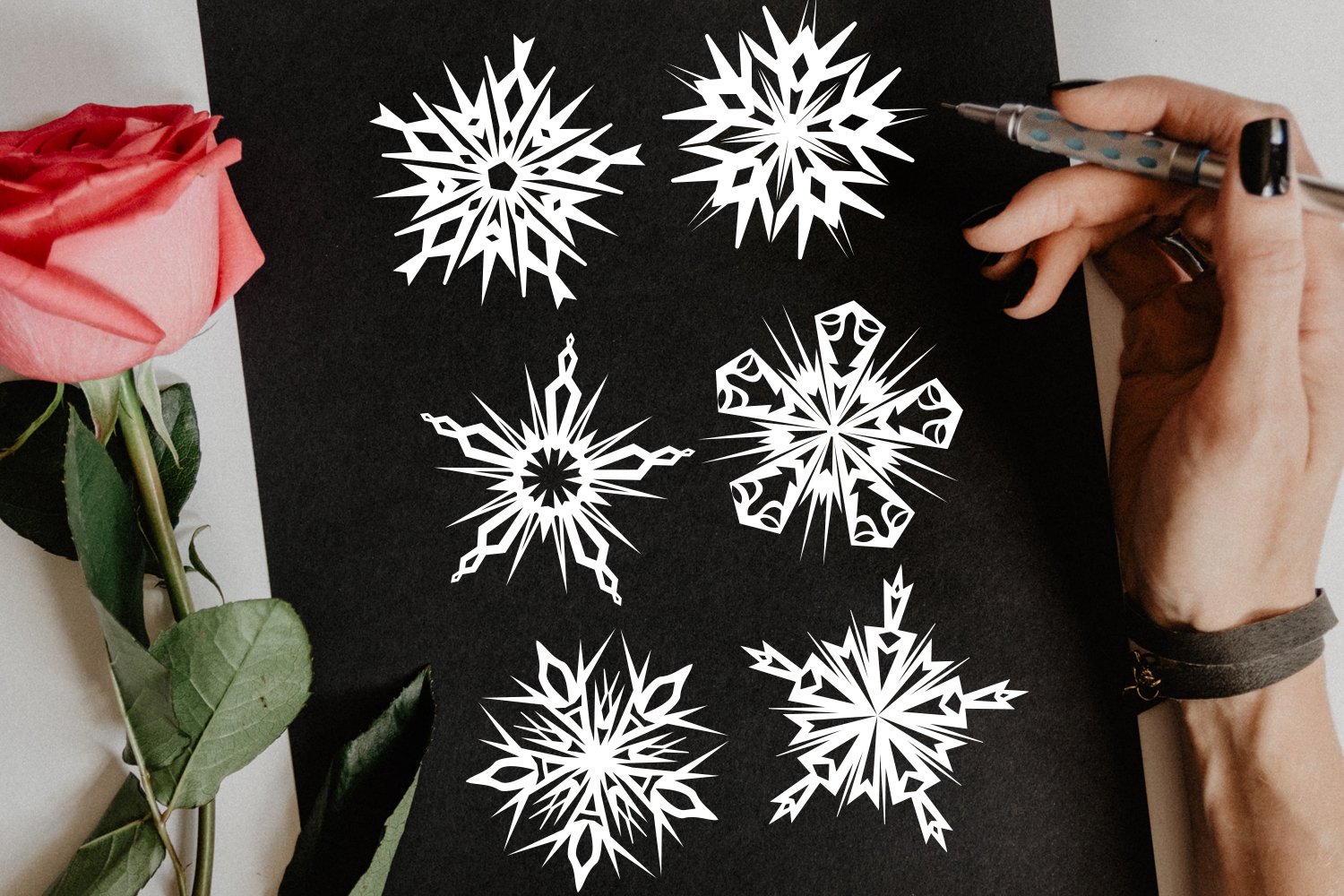 Papercut Christmas Star Snowflake Ornaments Shapes