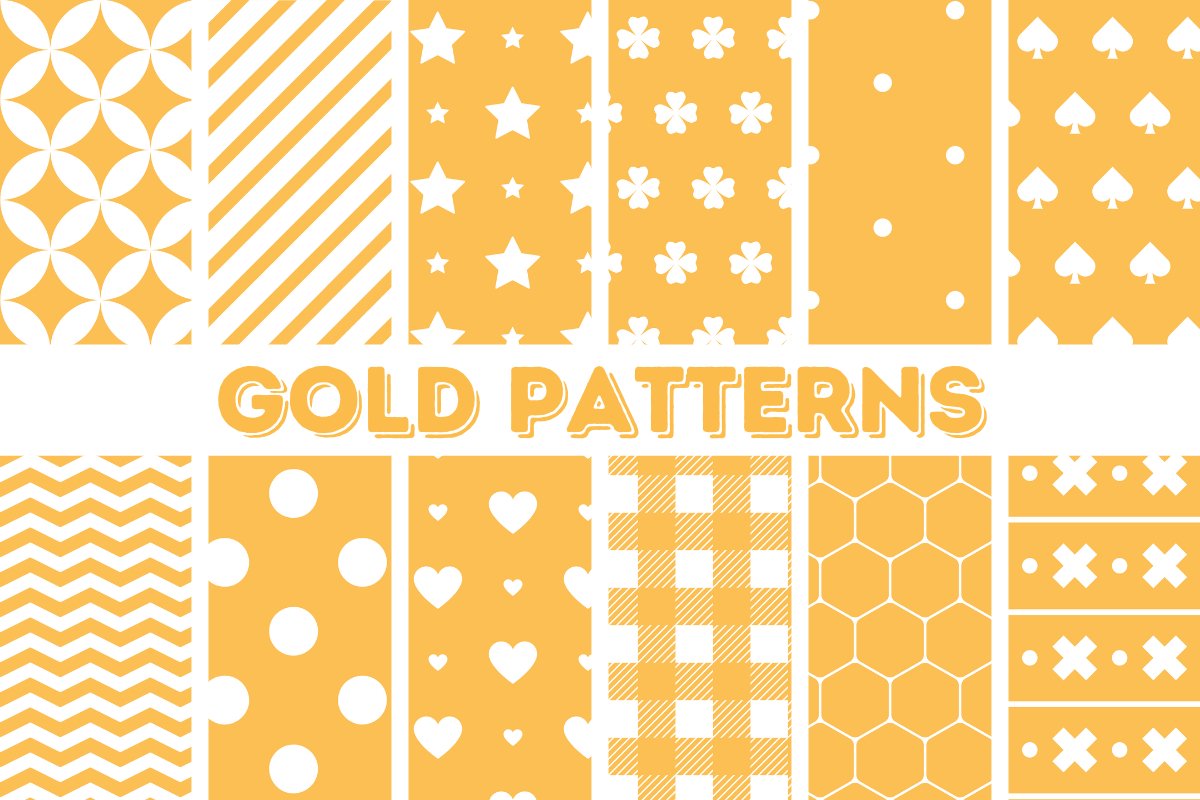 Digital Paper Gold Patterns (1281147) | Patterns | Design Bundles