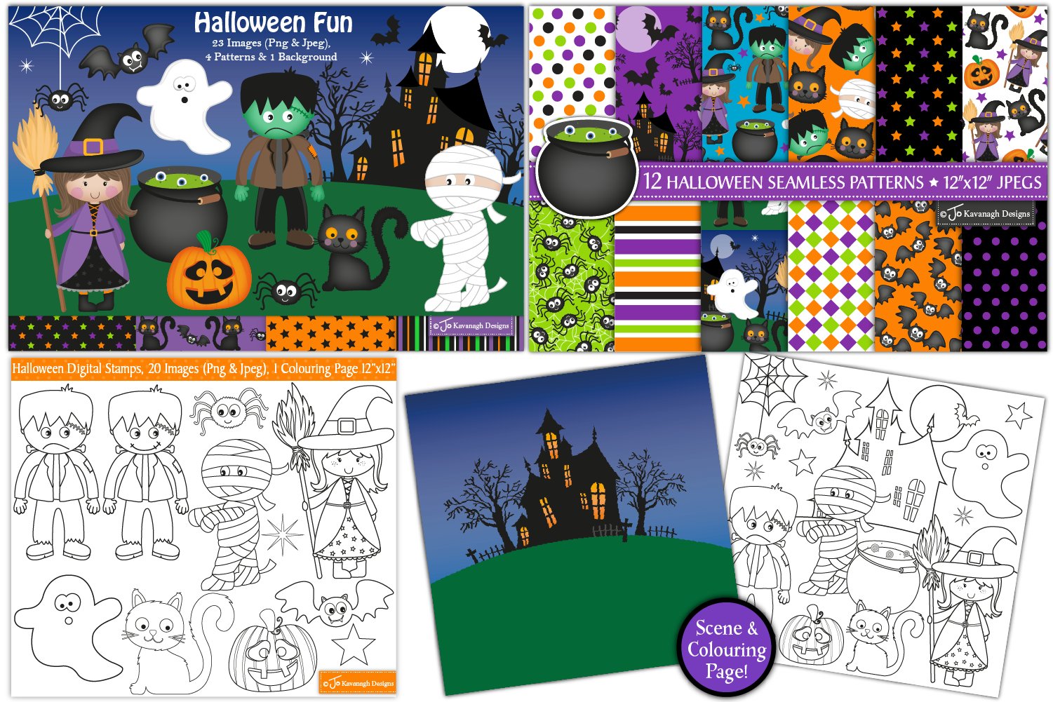 Halloween bundle, Halloween graphics & Illustrations (141468 ...