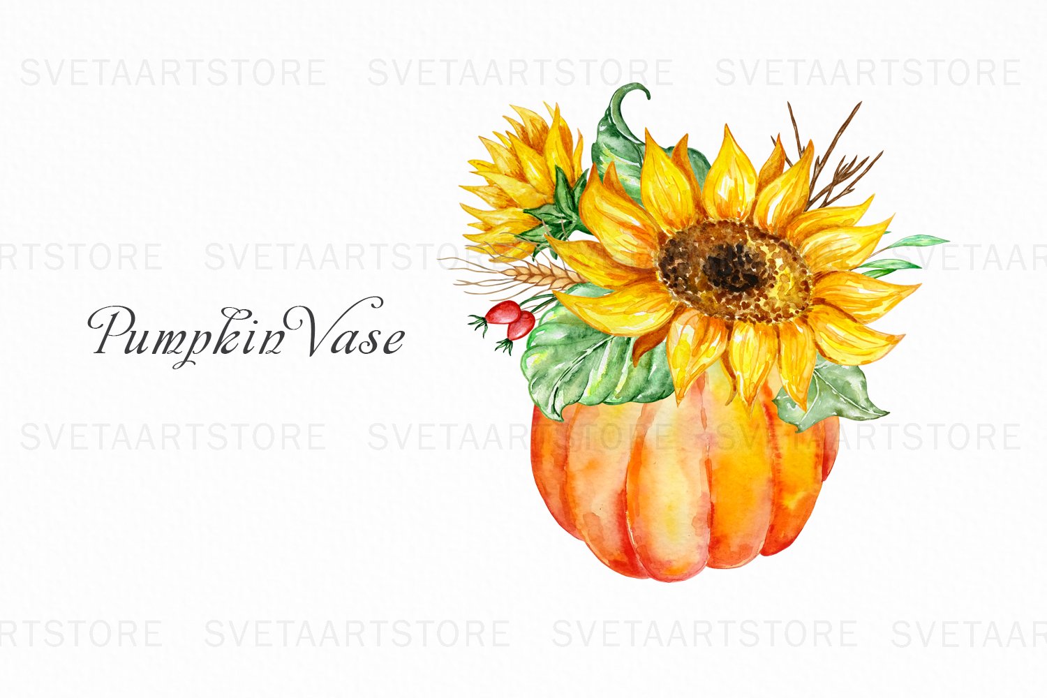 Watercolor Harvest Pumpkins, Autumn clipart (356327) | Illustrations ...