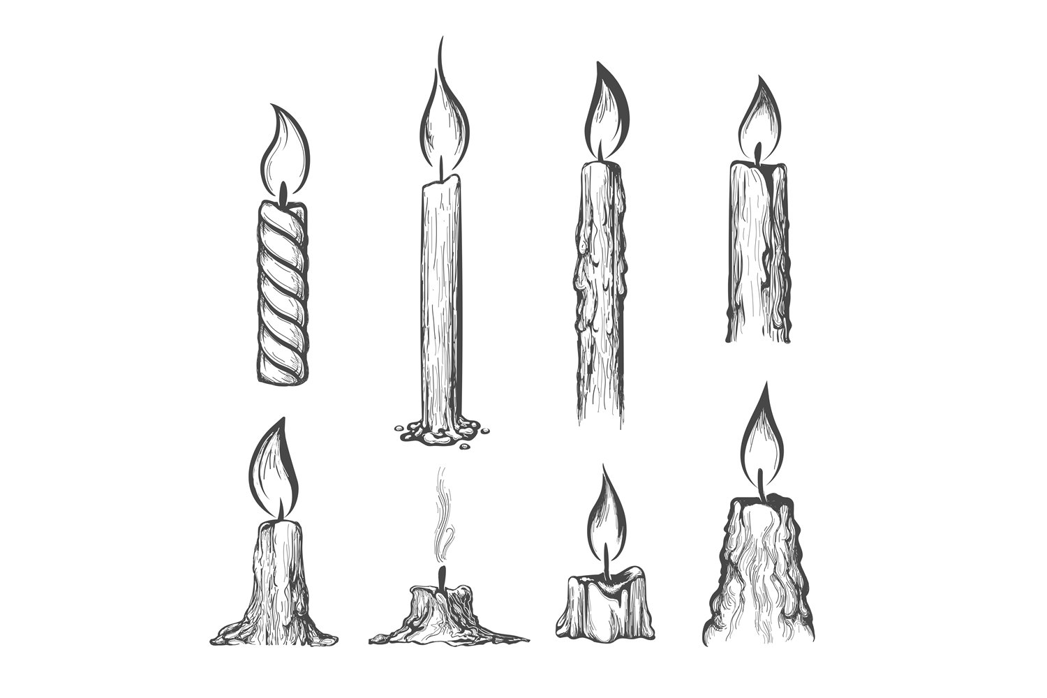 Black And White Candle Drawing