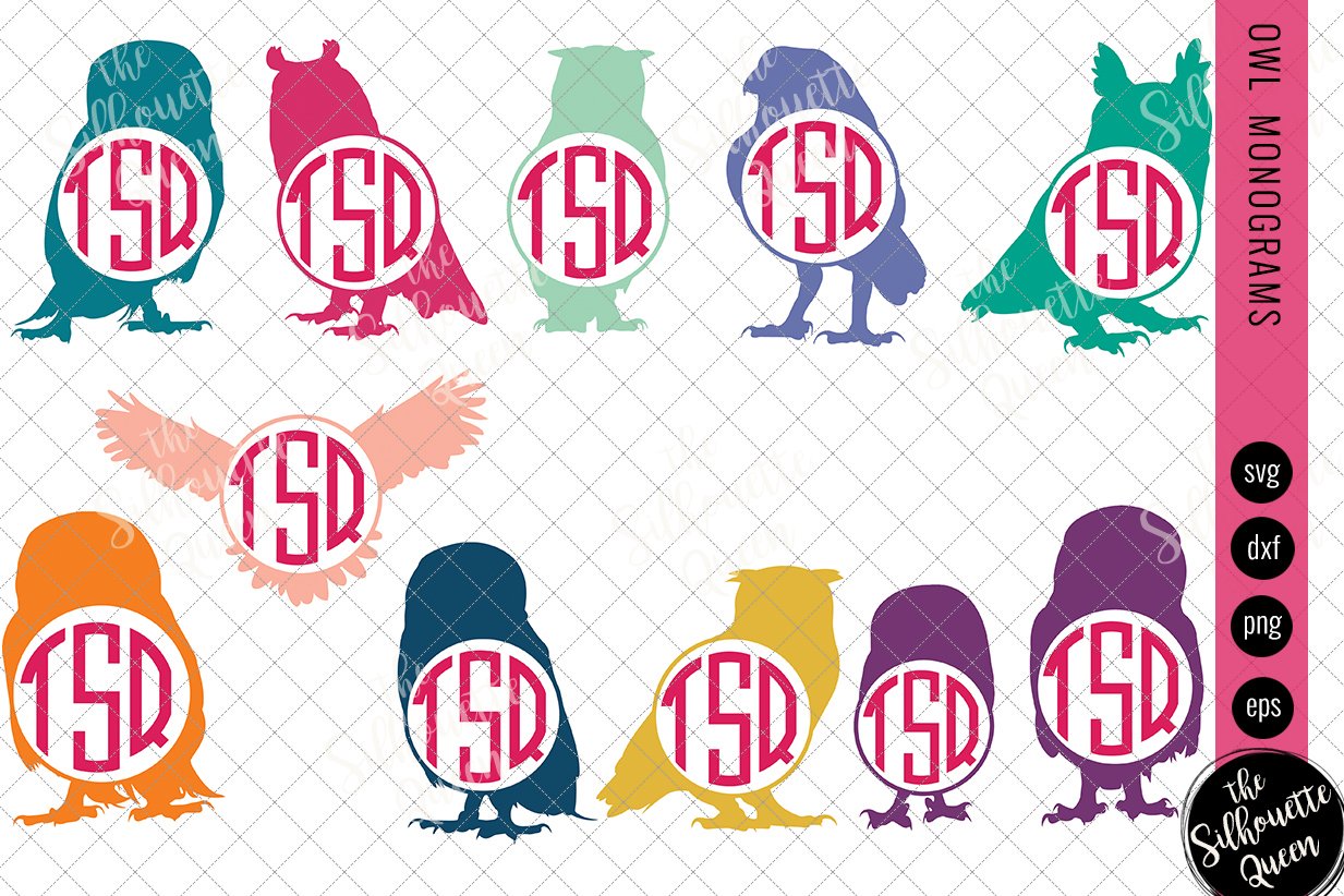 Owl Svg, Monogram Svg, Circle Frames, Cuttable Design (177945 ...