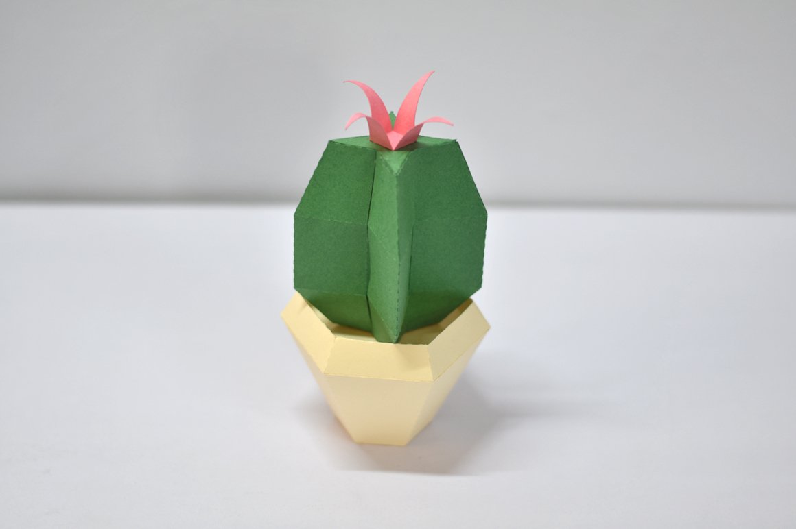 DIY Cactus Plant - 3d papercraft (654091) | Paper Cutting | Design Bundles
