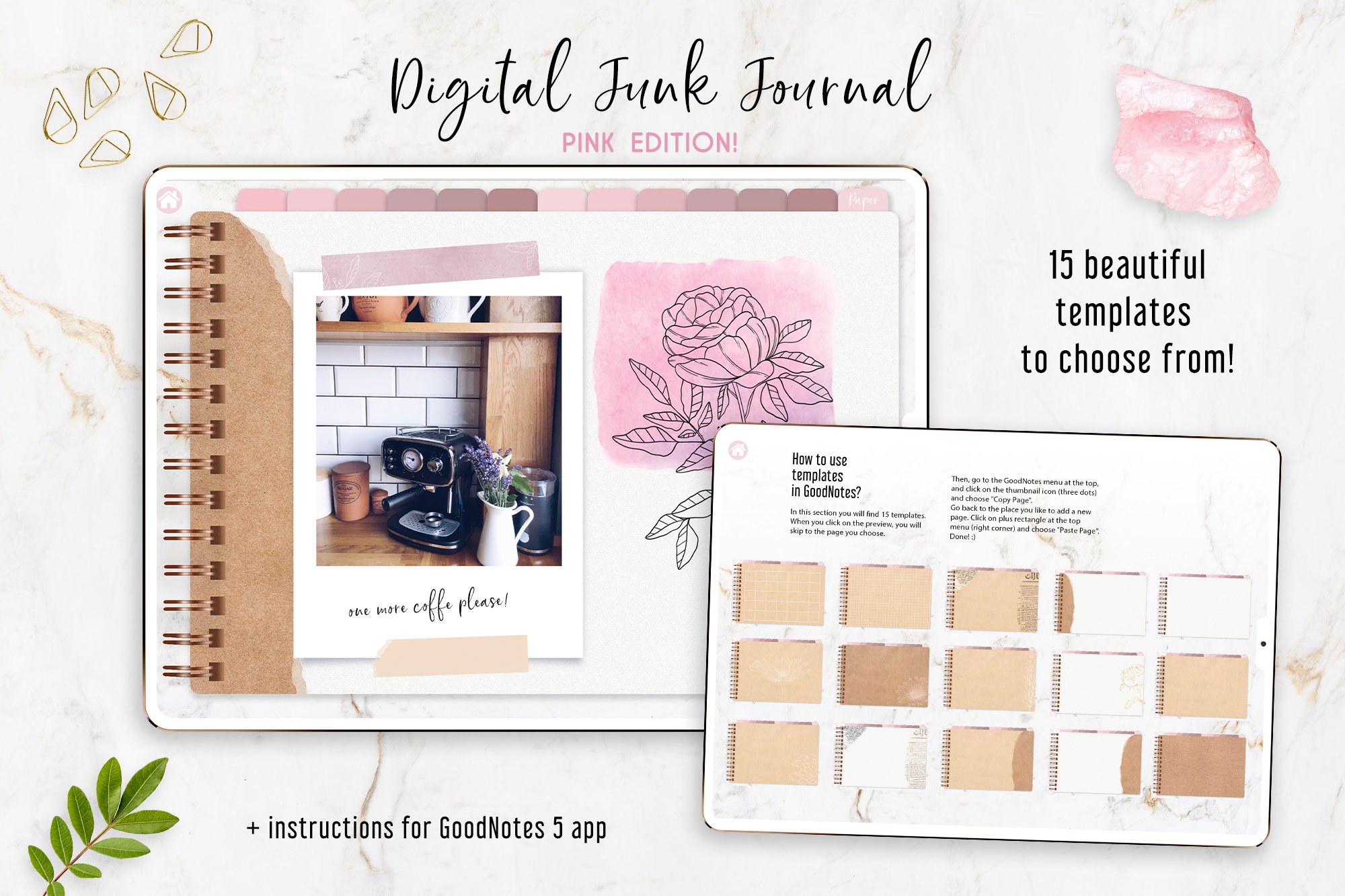 Digital Junk Journal PINK edition (747156) | Digital | Design Bundles