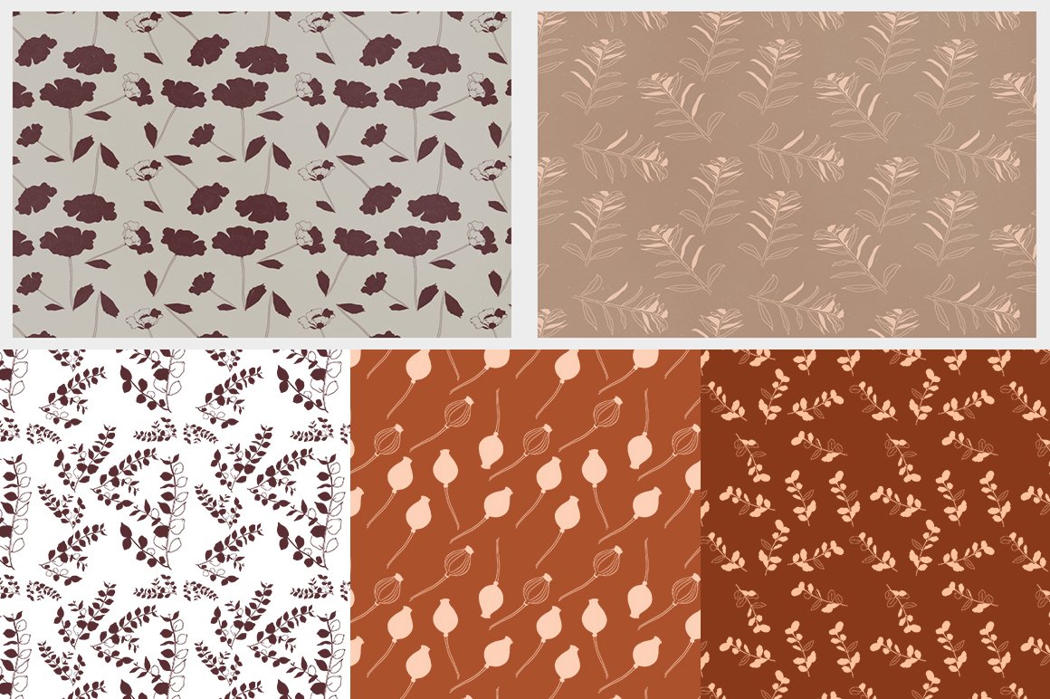 Botanical Seamless Patterns (557879) | Patterns | Design Bundles