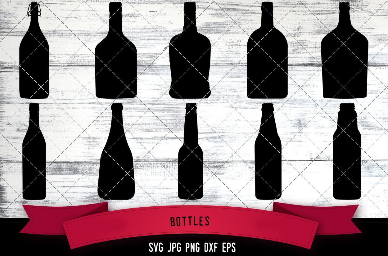 Bottles Cut file Svg (655717) | Cut Files | Design Bundles