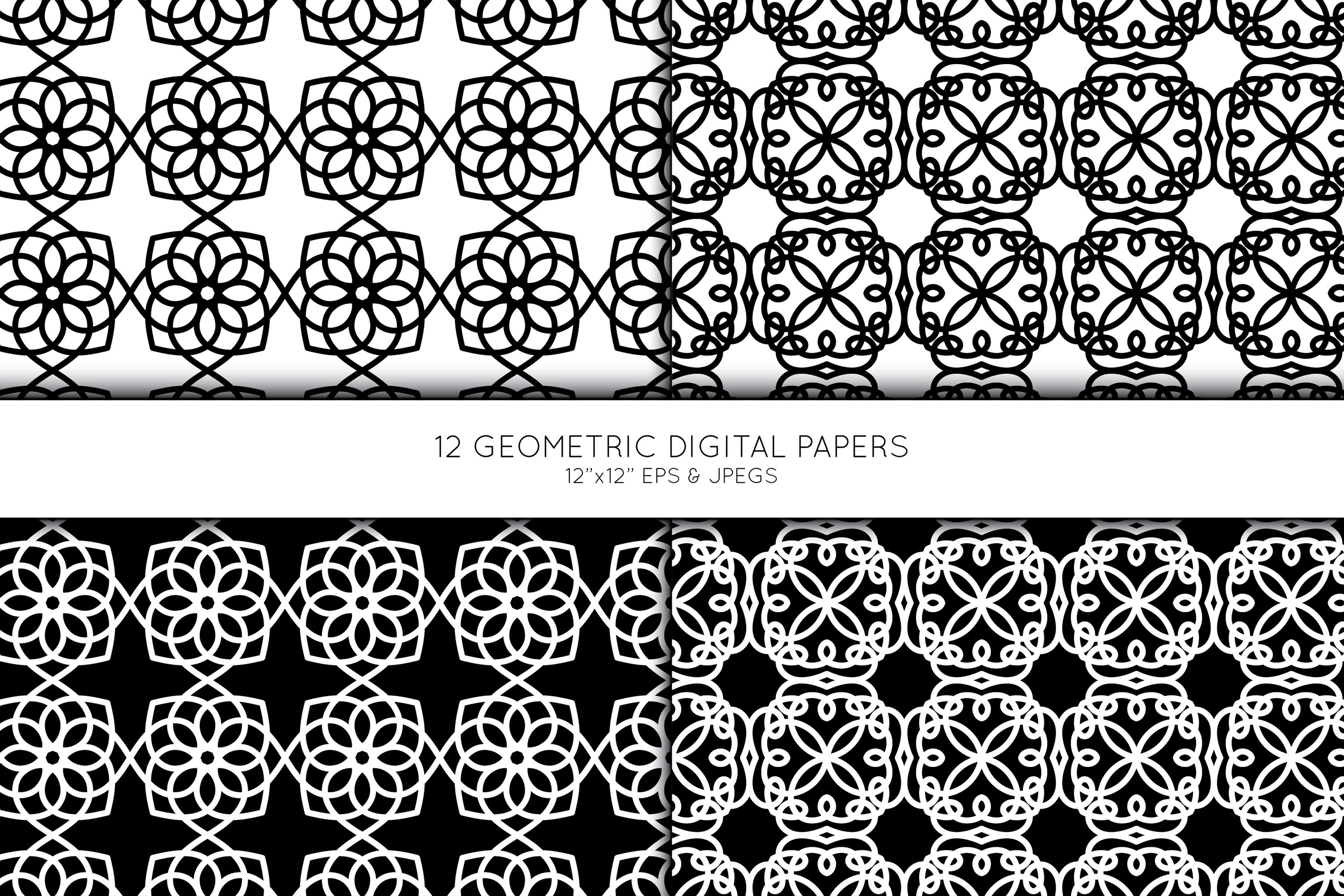 Geometric Digital Paper, Seamless pattern, Scrapbook paper (100647 ...