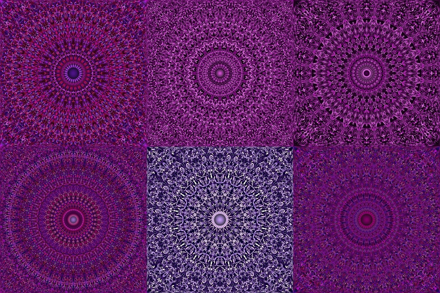 12 Purple Mandala Seamless Patterns - AI, EPS, JPG 5000x5000 (174559 ...