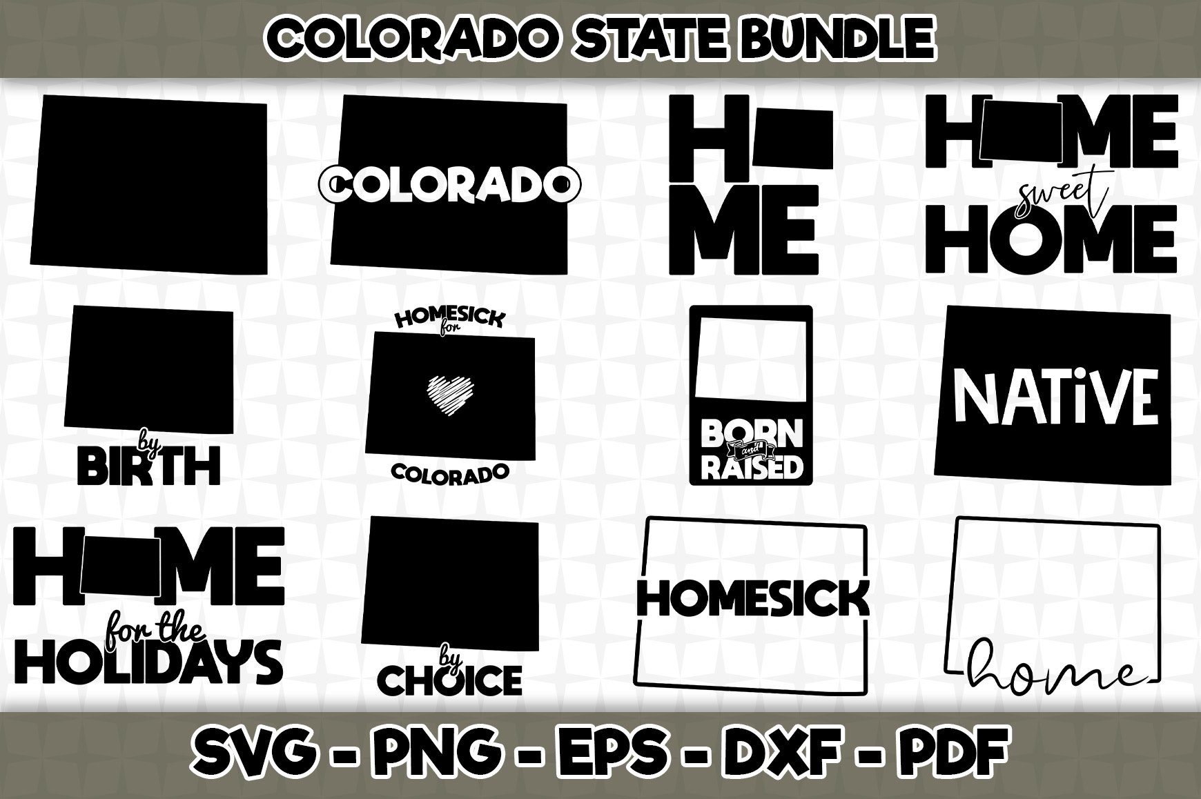 Colorado State Bundle - 12 Designs - SVG Cut File Bundle (1252958 ...