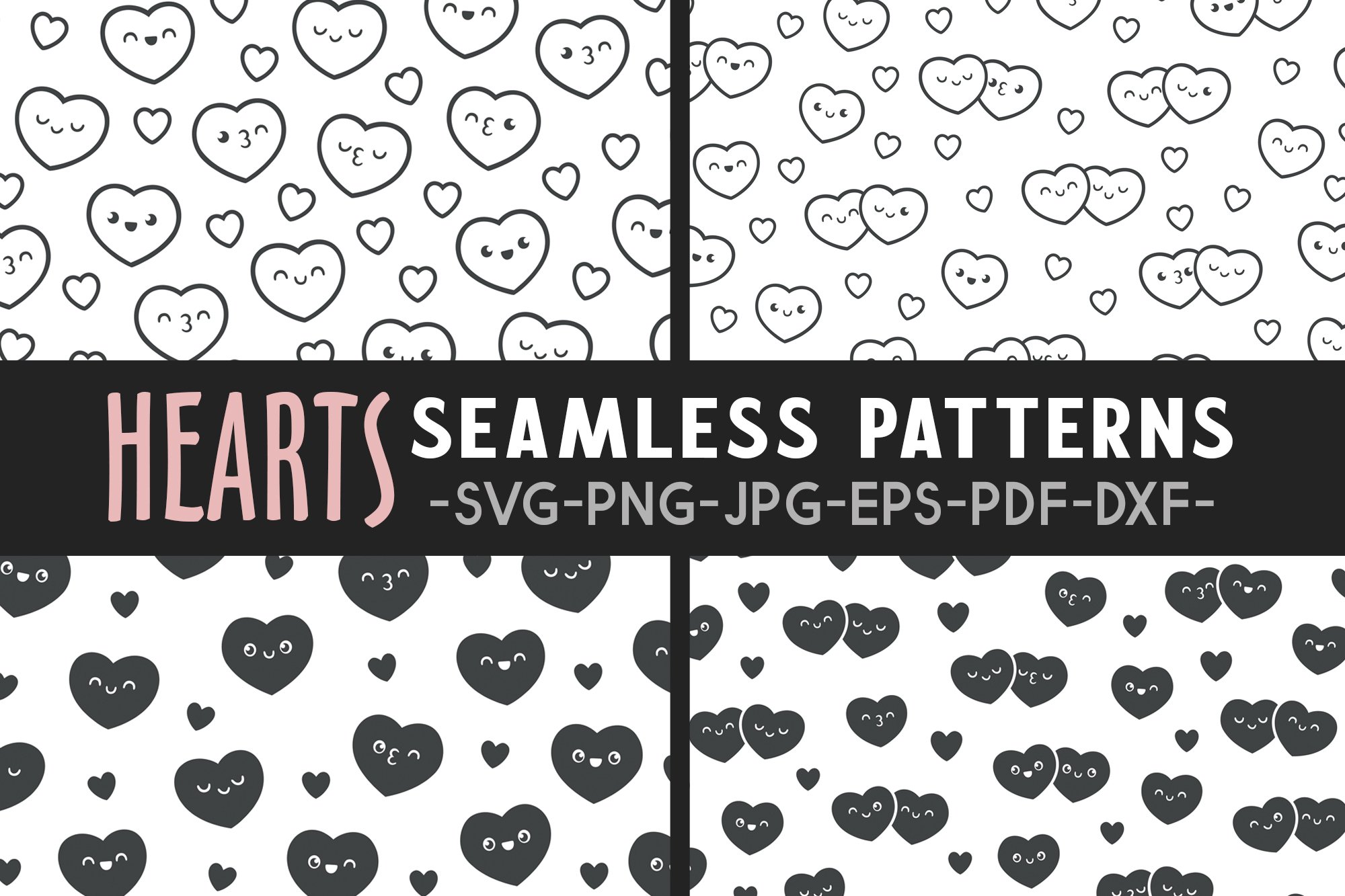Hearts seamless pattern svg Heart svg Valentines day svg