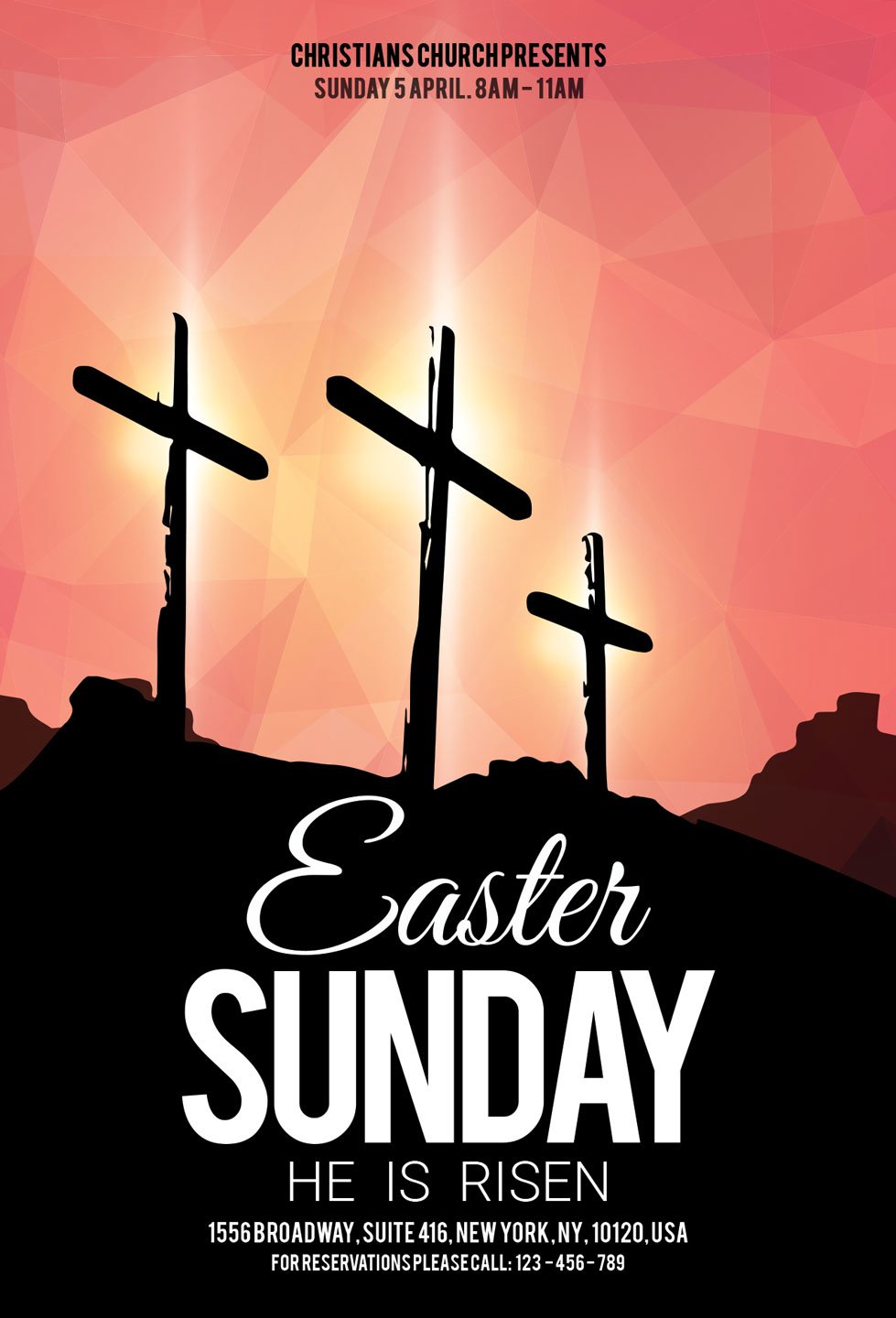 Easter Sunday Good Friday Church Flyer (232950) | Flyers | Design Bundles