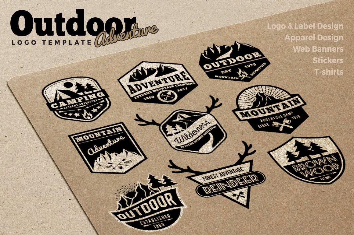 Outdoor Adventure Logo Templates (72019) | Logos | Design Bundles