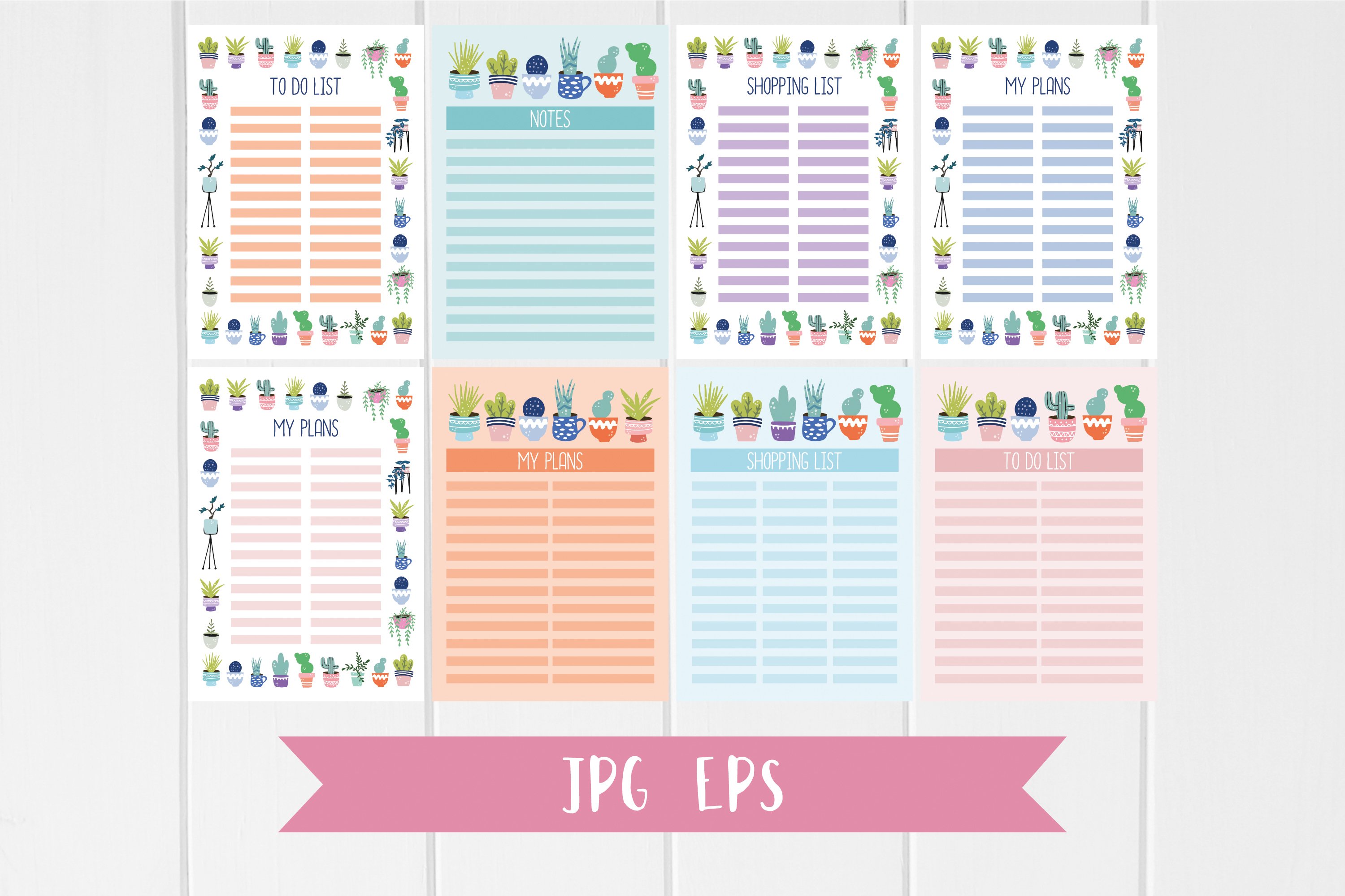 108 Planner pages A4 size, printable digital templates set (1087975 ...