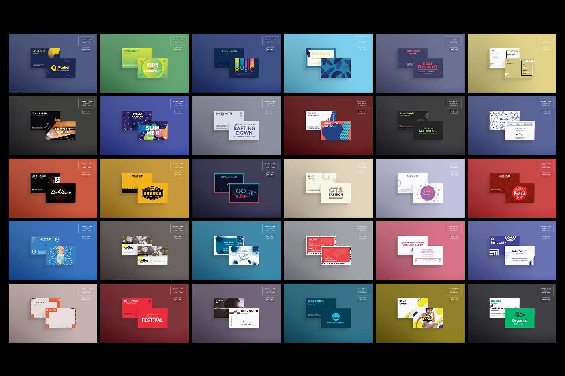 Business Card Design Templates Bundle SALE (48473) | Business Cards ...