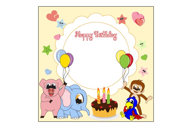 birthday card simple vector design (844458) | Printables | Design Bundles