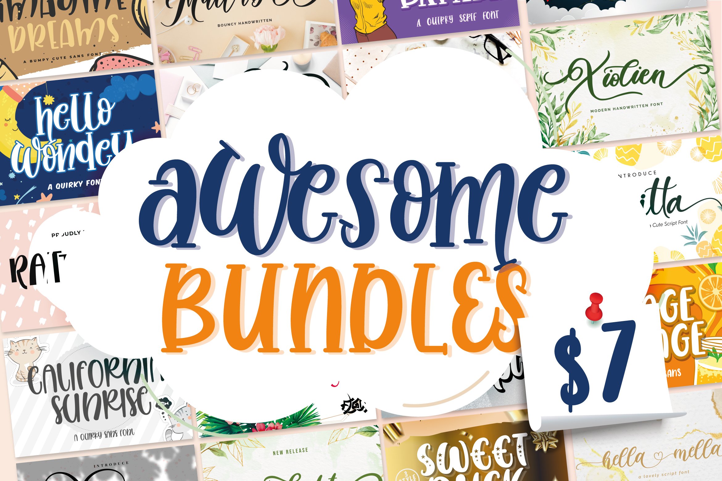 Awesome Bundles Vol 01 (710440) | Handwritten | Font Bundles
