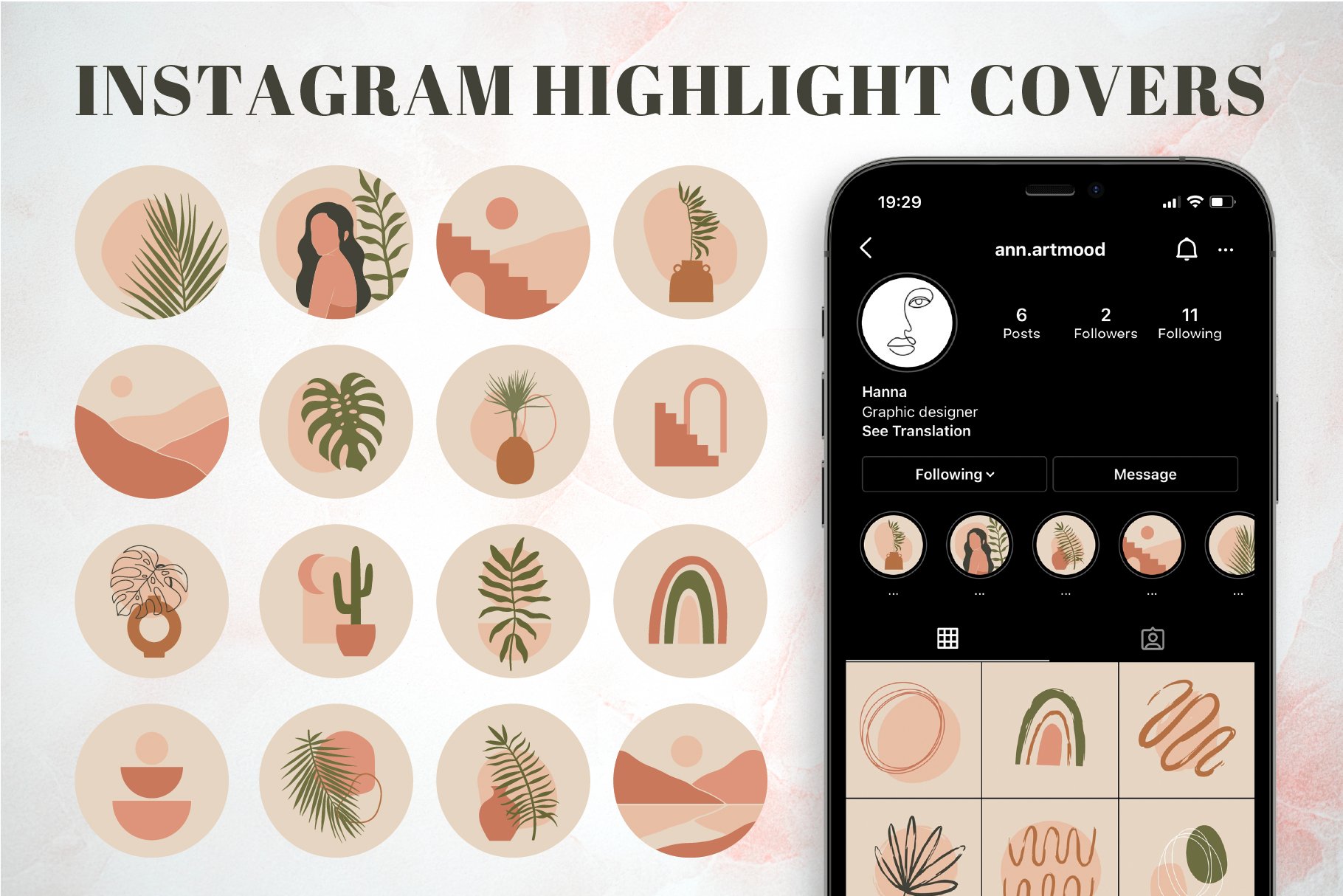 Aesthetic instagram highlight covers (1336650) | Illustrations | Design ...