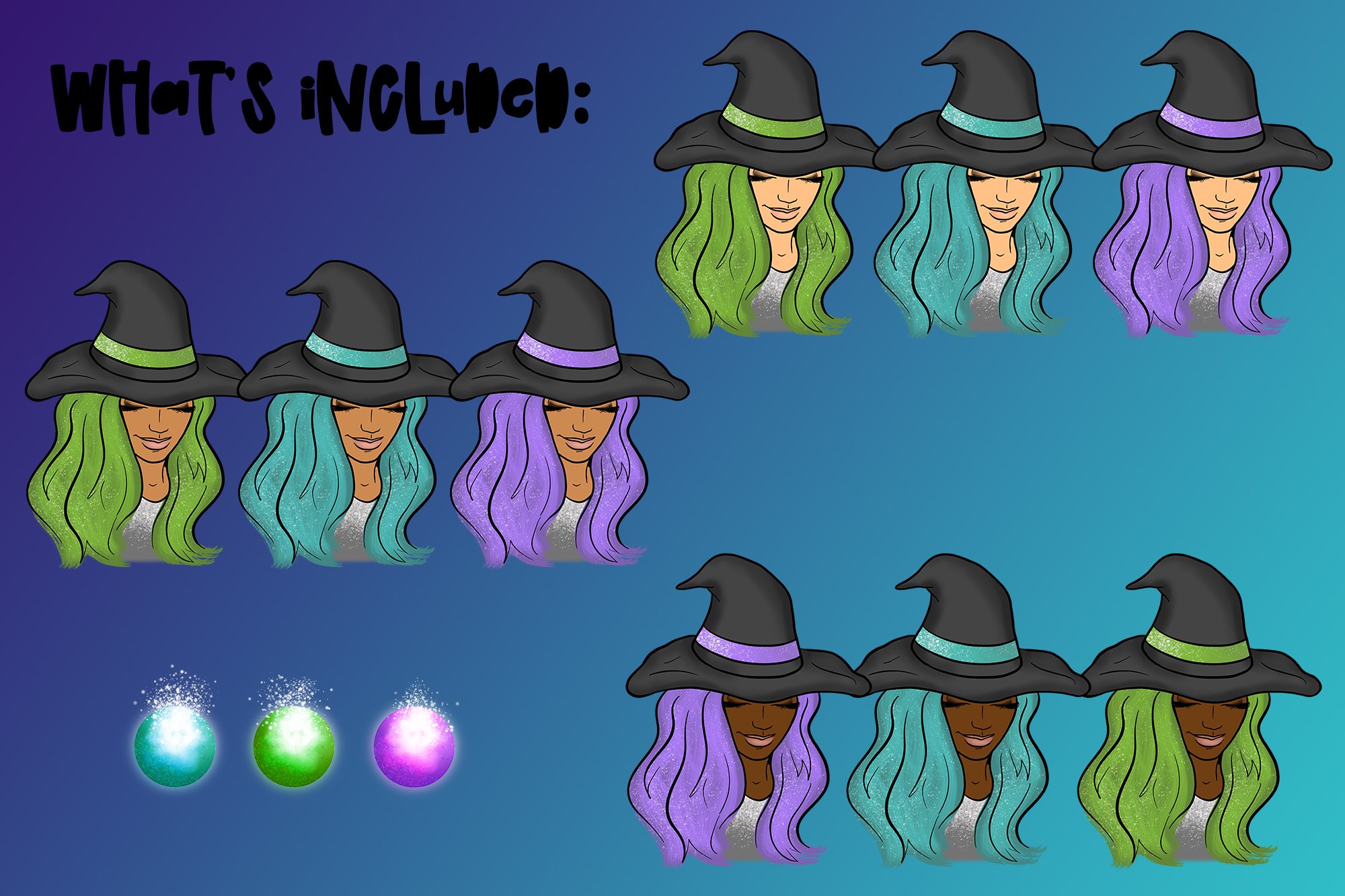 Witch Magic | Witch looking down | Witch Clipart | PNG