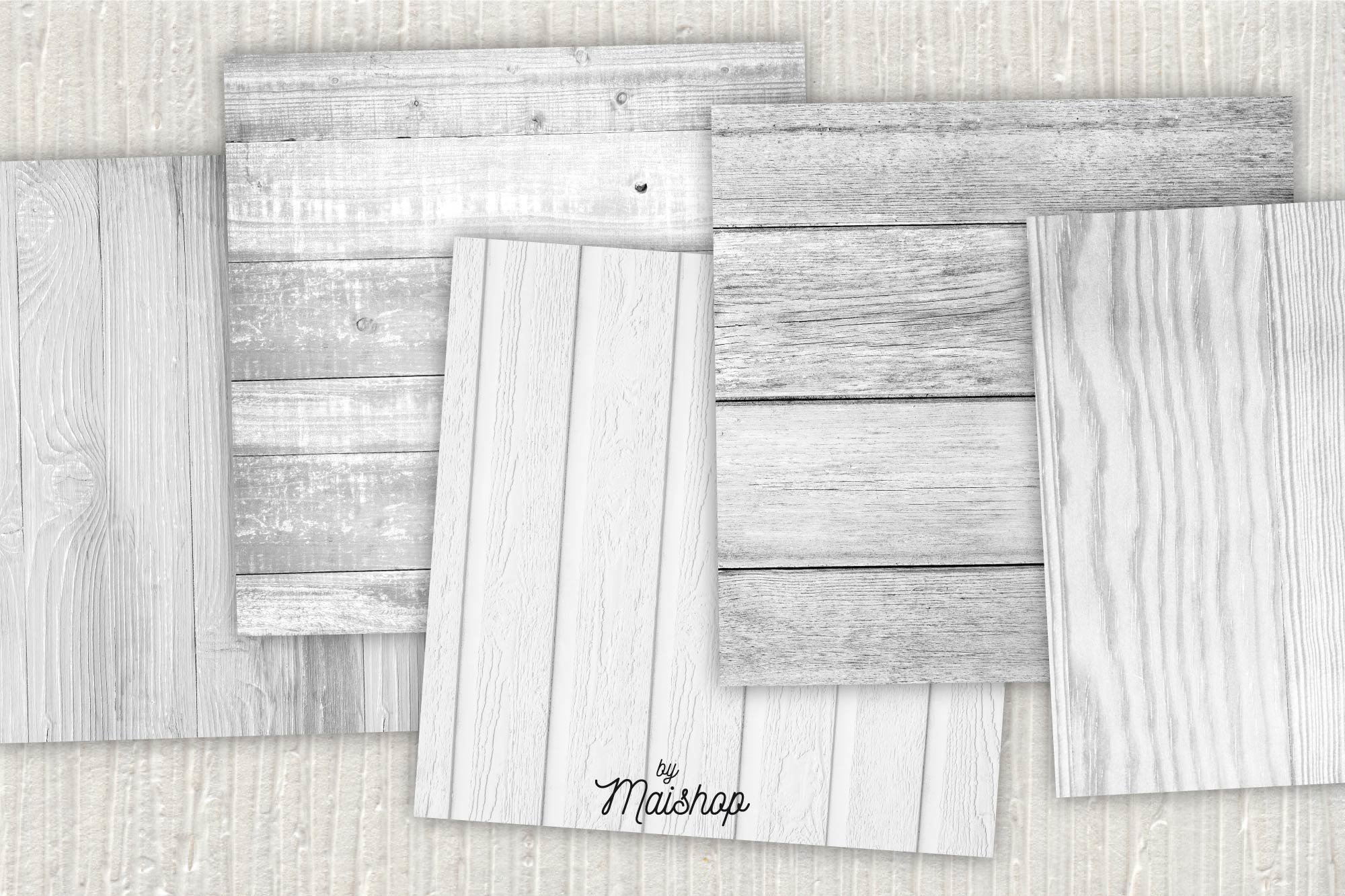Digital Paper Pack - Gray Wood Set 01 (863985) | Backgrounds | Design ...