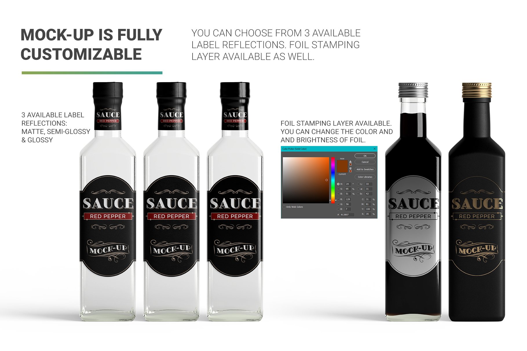 Sauce Bottle Mockup (542994) | Products | Design Bundles