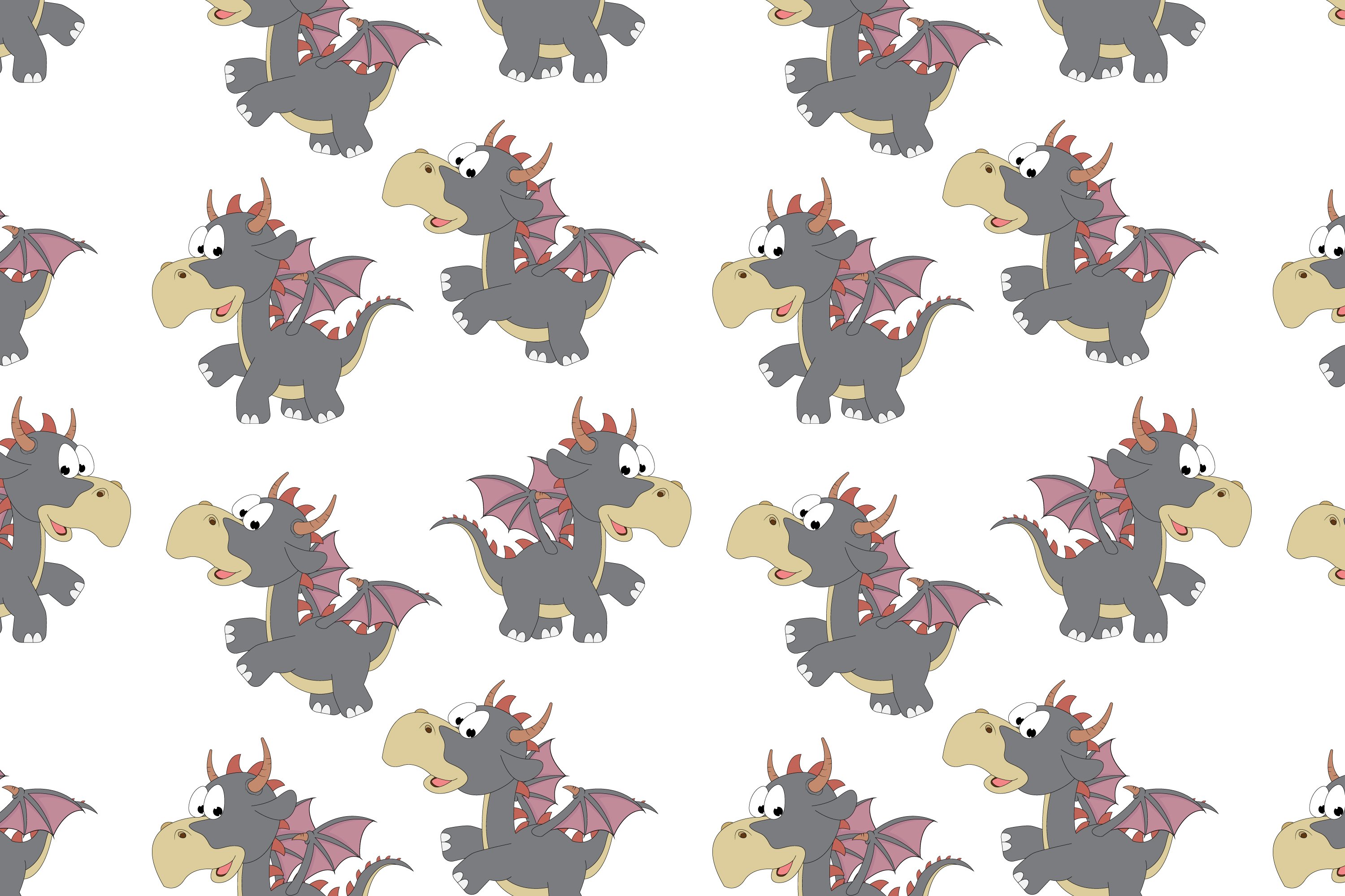cute dragon animal cartoon pattern (1314302) | Patterns | Design Bundles