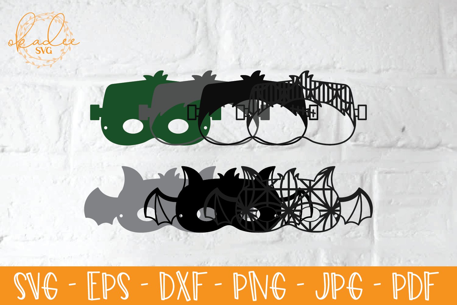 3D Halloween Mask Bundle, Layered Mask, Halloween Craft, DXF (925474 ...