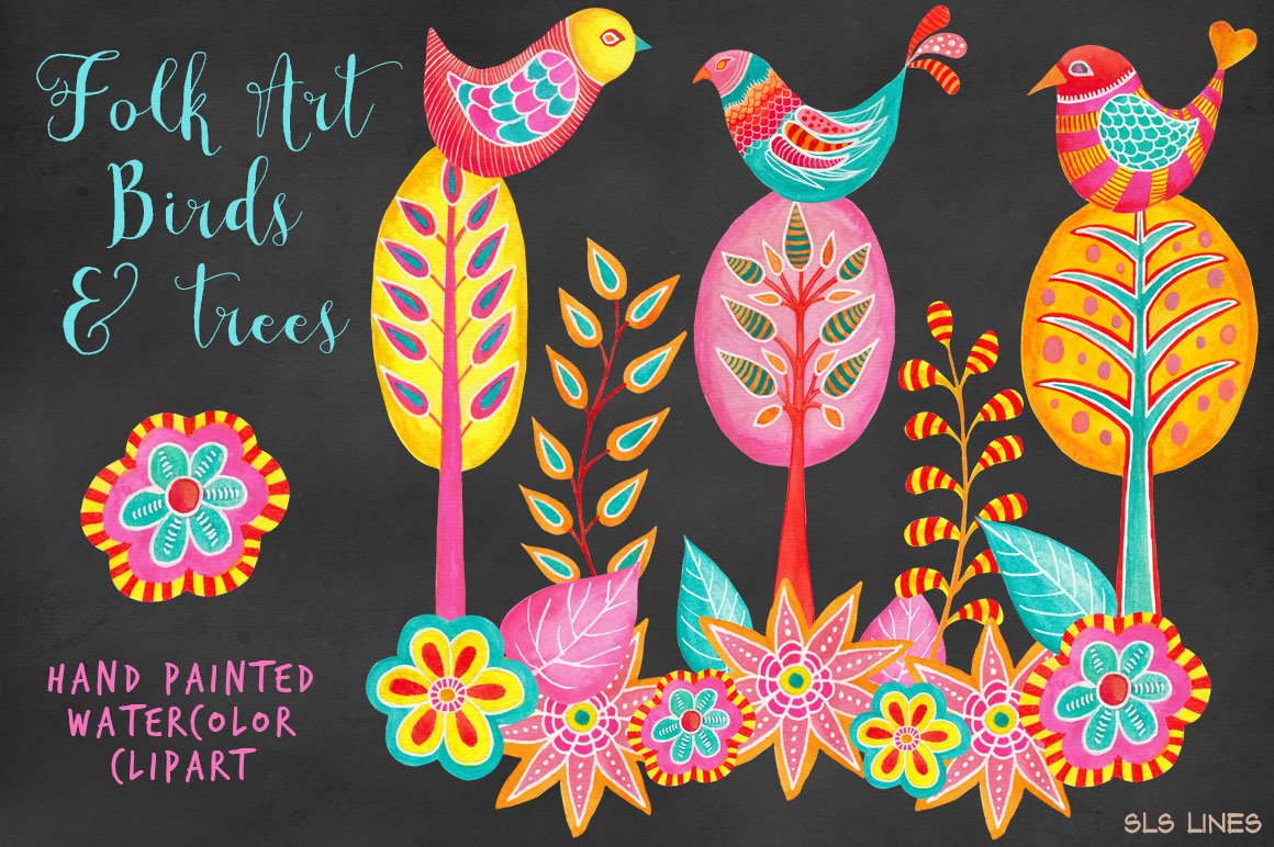 Folk Art Bird Designs