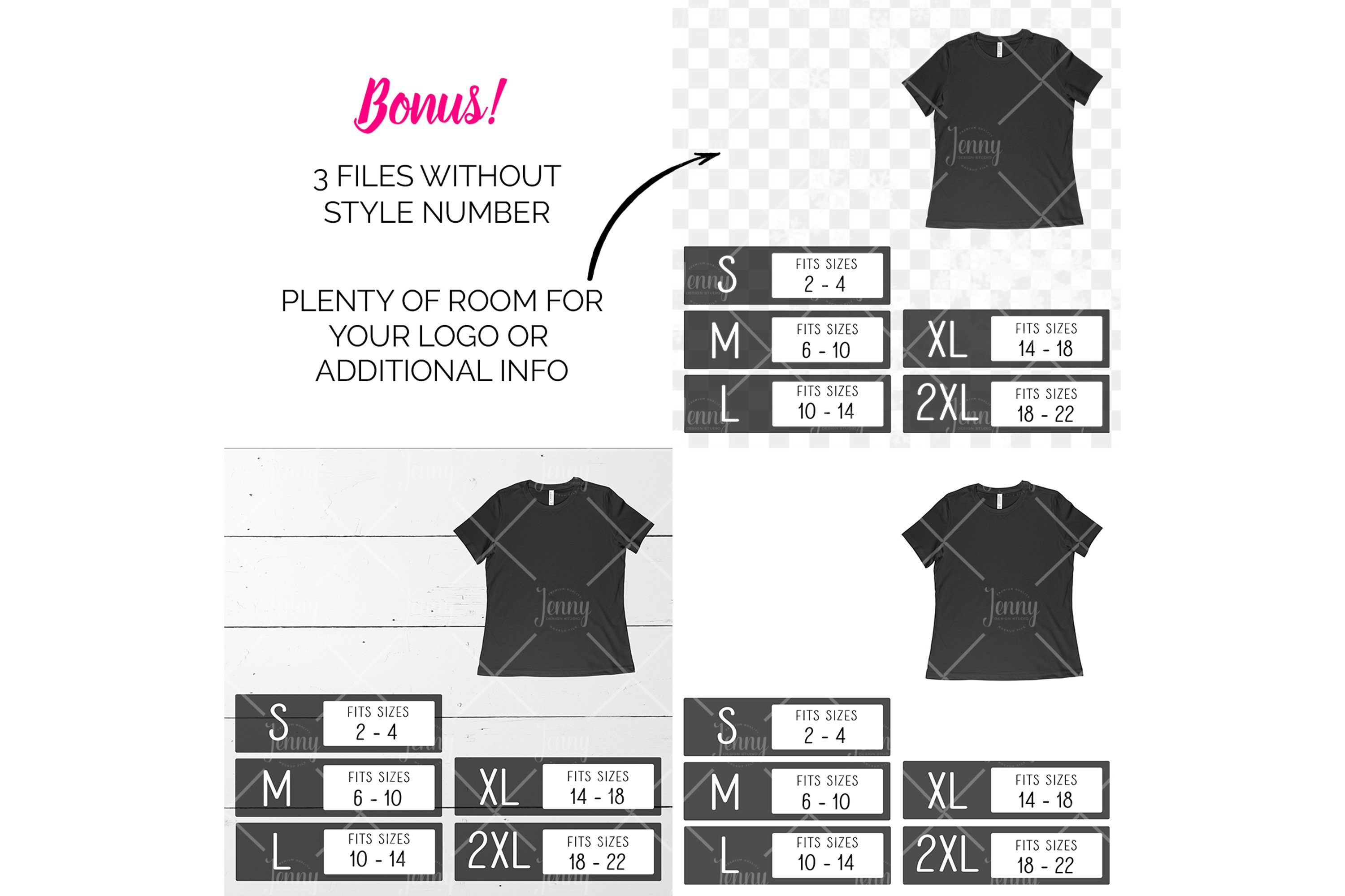 Bella Canvas 6400 Tshirt Size Chart Mockup (265372) | Mockups | Design ...