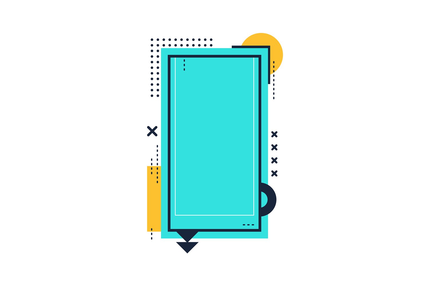 Memphis graphic design frame for photo content (1232623 ...