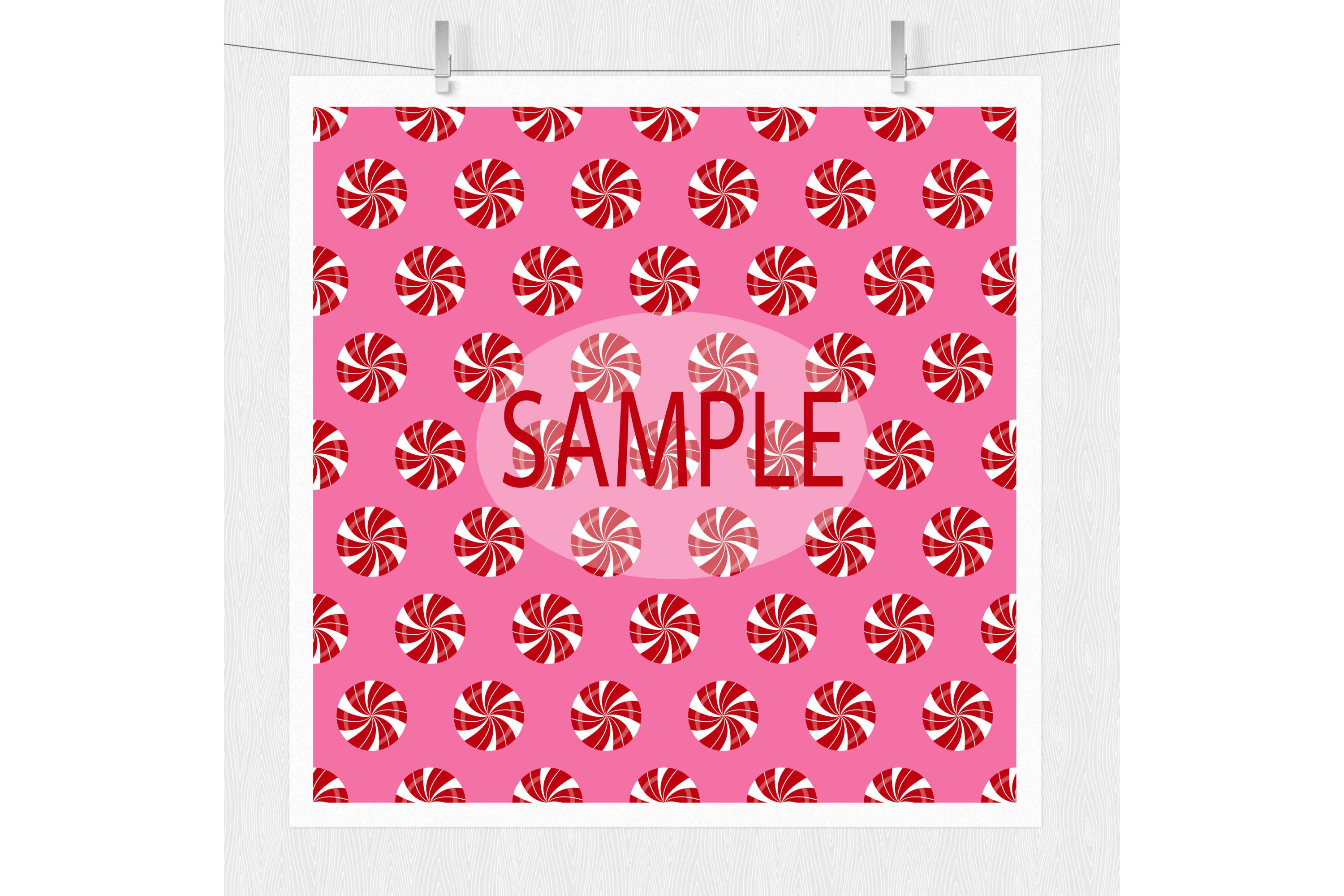 Christmas Digital Paper - Candy Cane (14974) | Backgrounds | Design Bundles