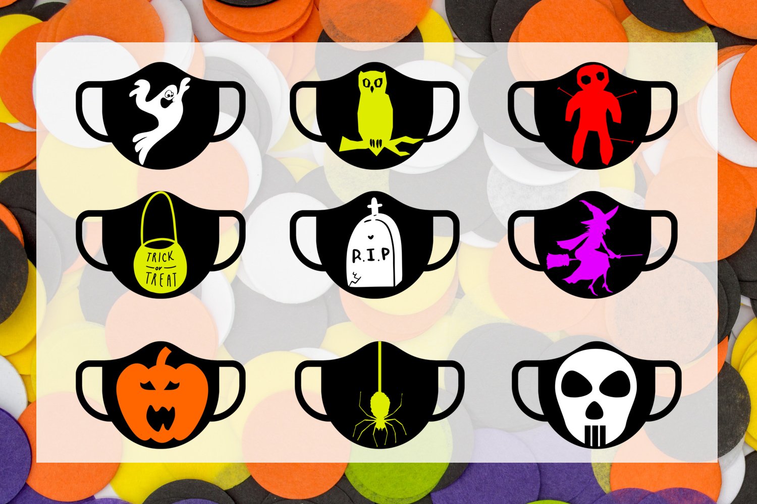 Halloween Face Masks Cliparts- Face Masks Halloween Clipart (845495 ...