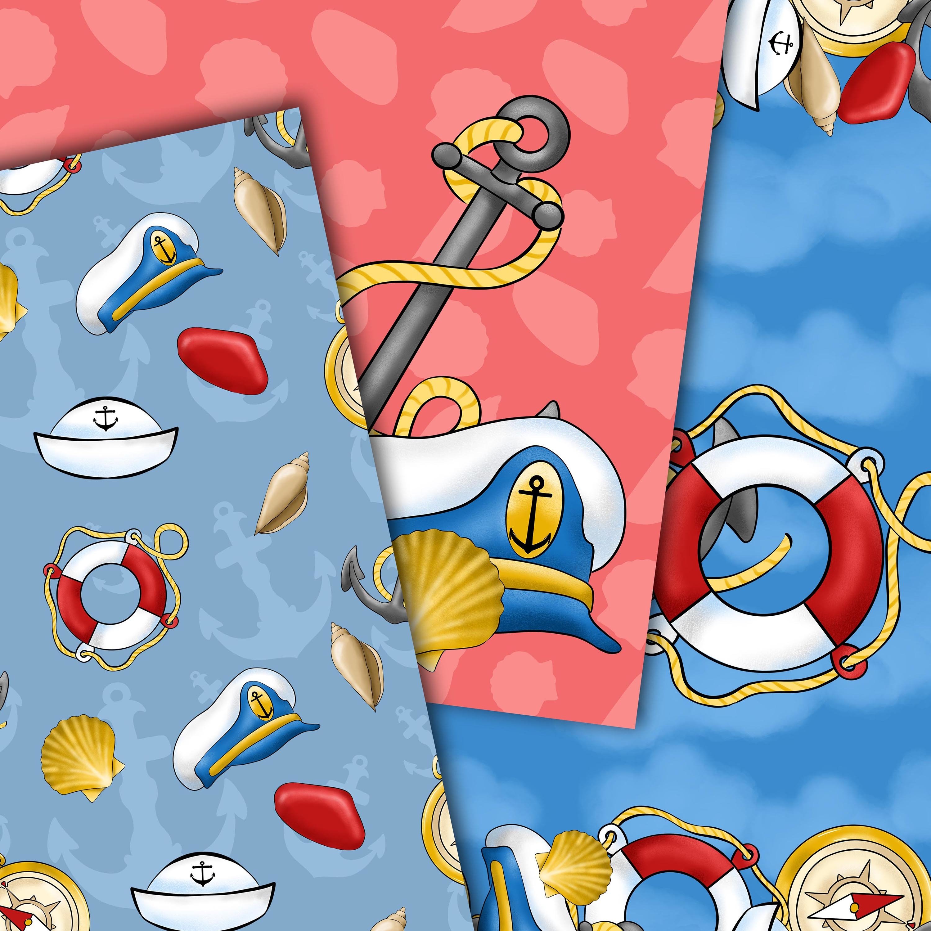 Marine patterns (672055) | Patterns | Design Bundles