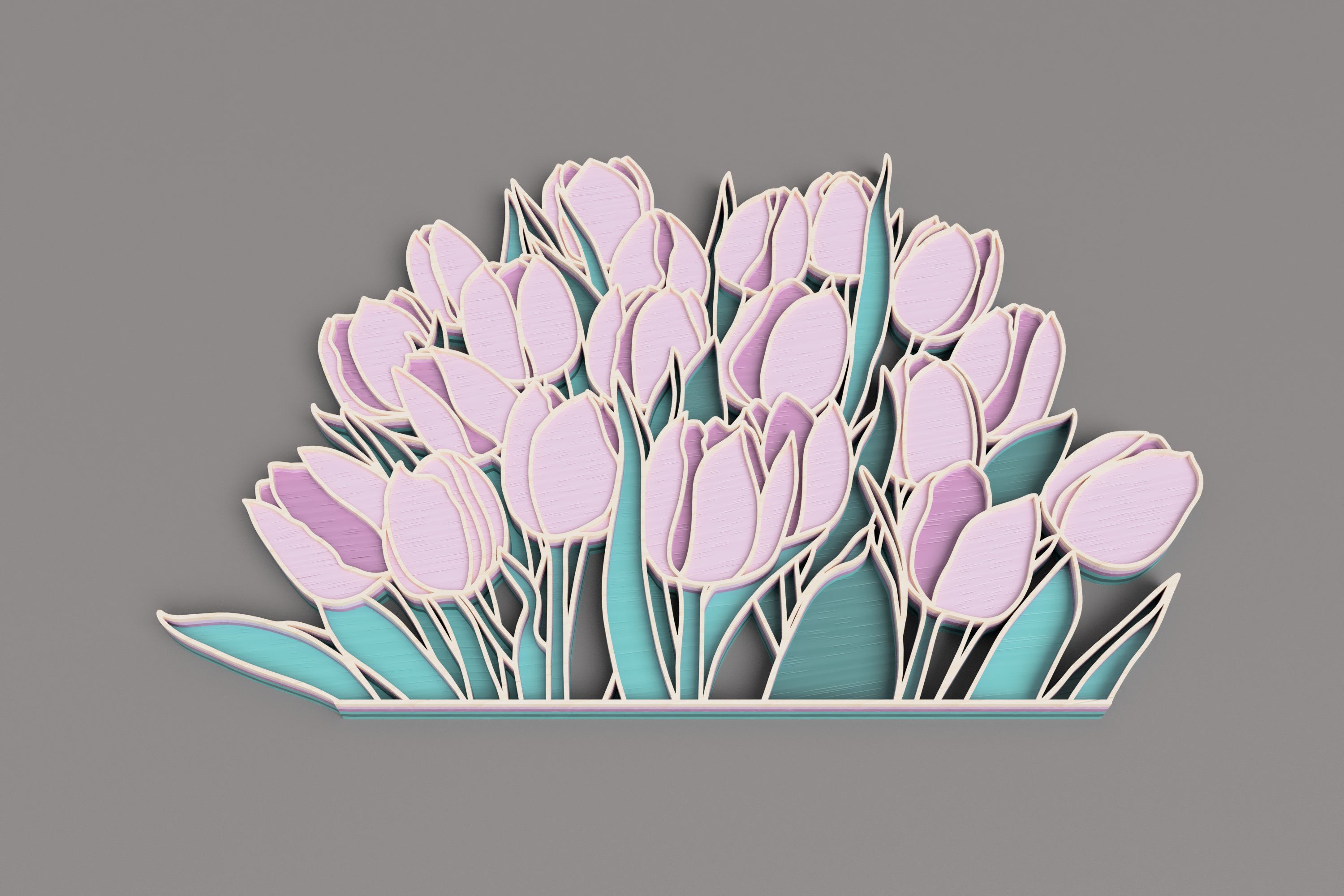 Floral laser cut file - Tulips