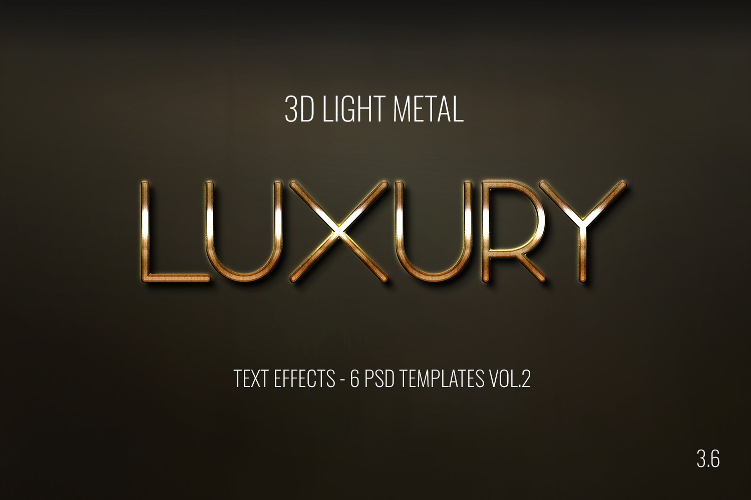 3D Light Metal Text Effect - 6 Editable PSD Templates Vol.2 (671984 ...