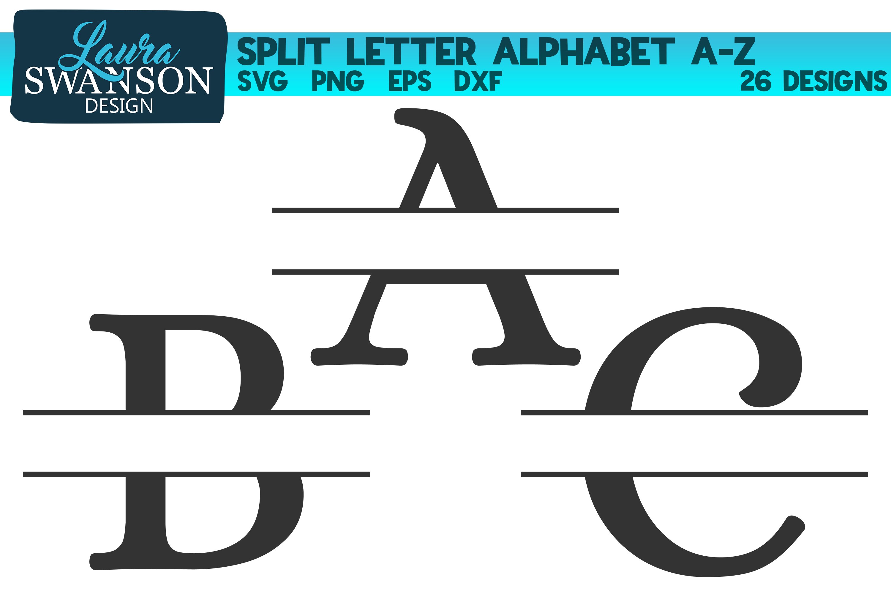 Split Letters A-Z - 26 Split Monogram SVG files (918553) | Cut Files | Design Bundles