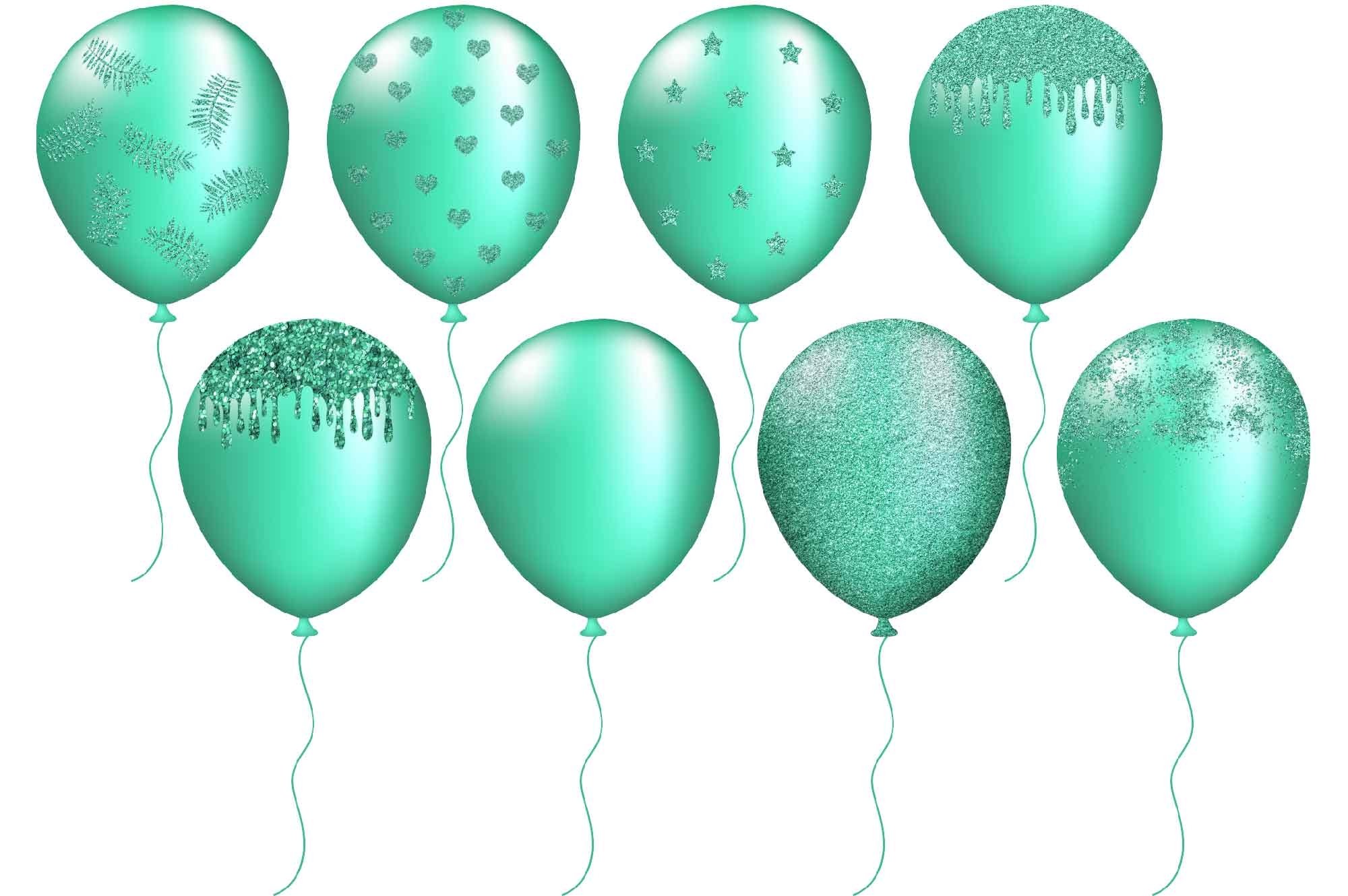Aqua Party Balloons Clipart (901278) | Illustrations | Design Bundles