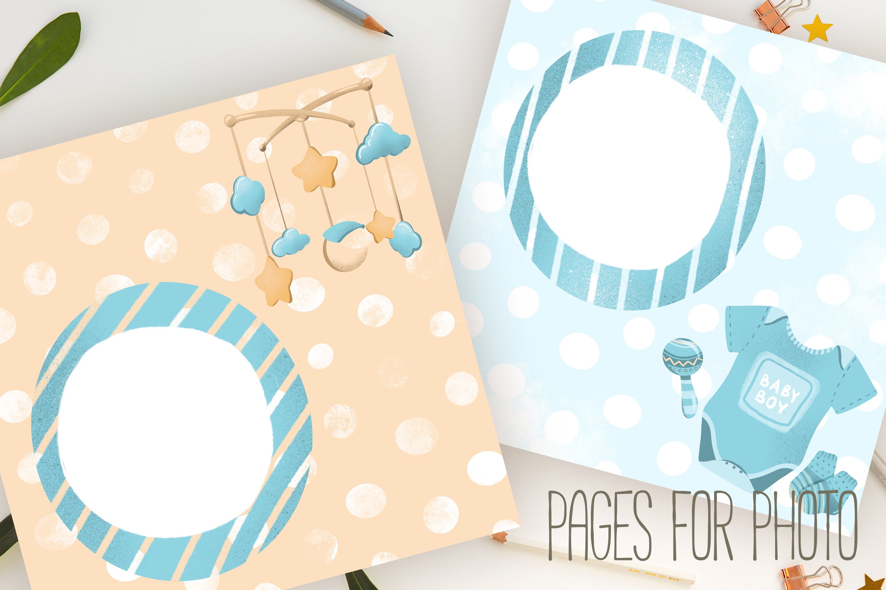 Baby boy paper design for scrapbooking (259458) | Scrapbooking | Design ...