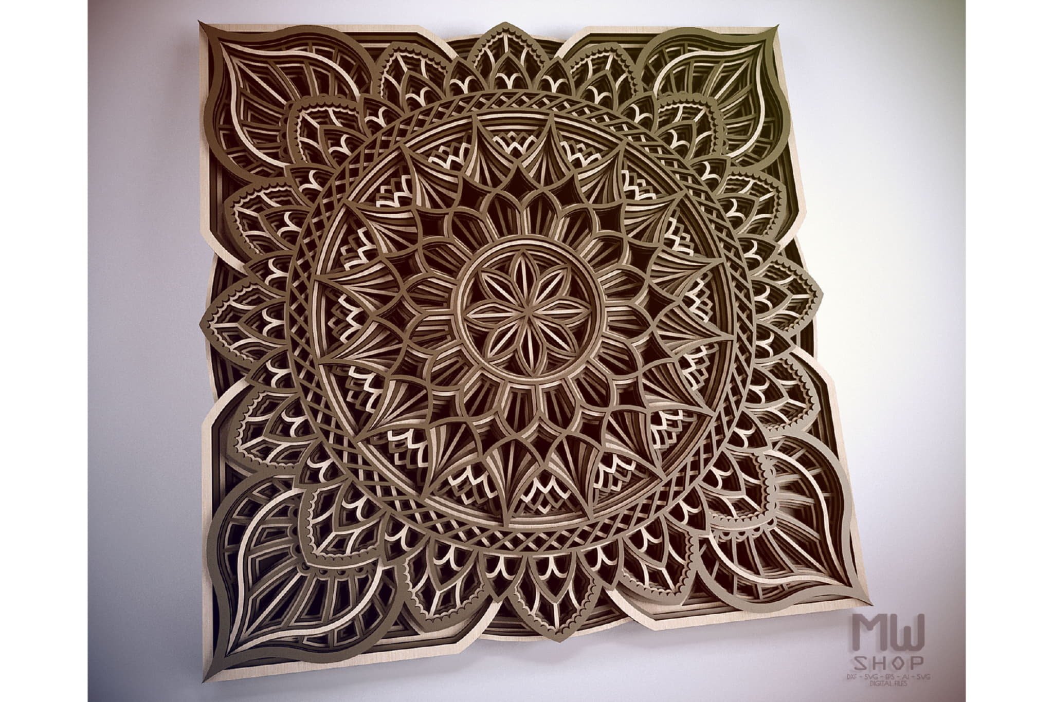 M119 - Laser Cut Mandala DXF, Layered Mandala for Laser Cut (686641 ...
