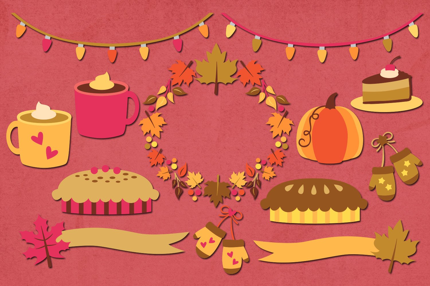 Fall backyard party illustrations clip art